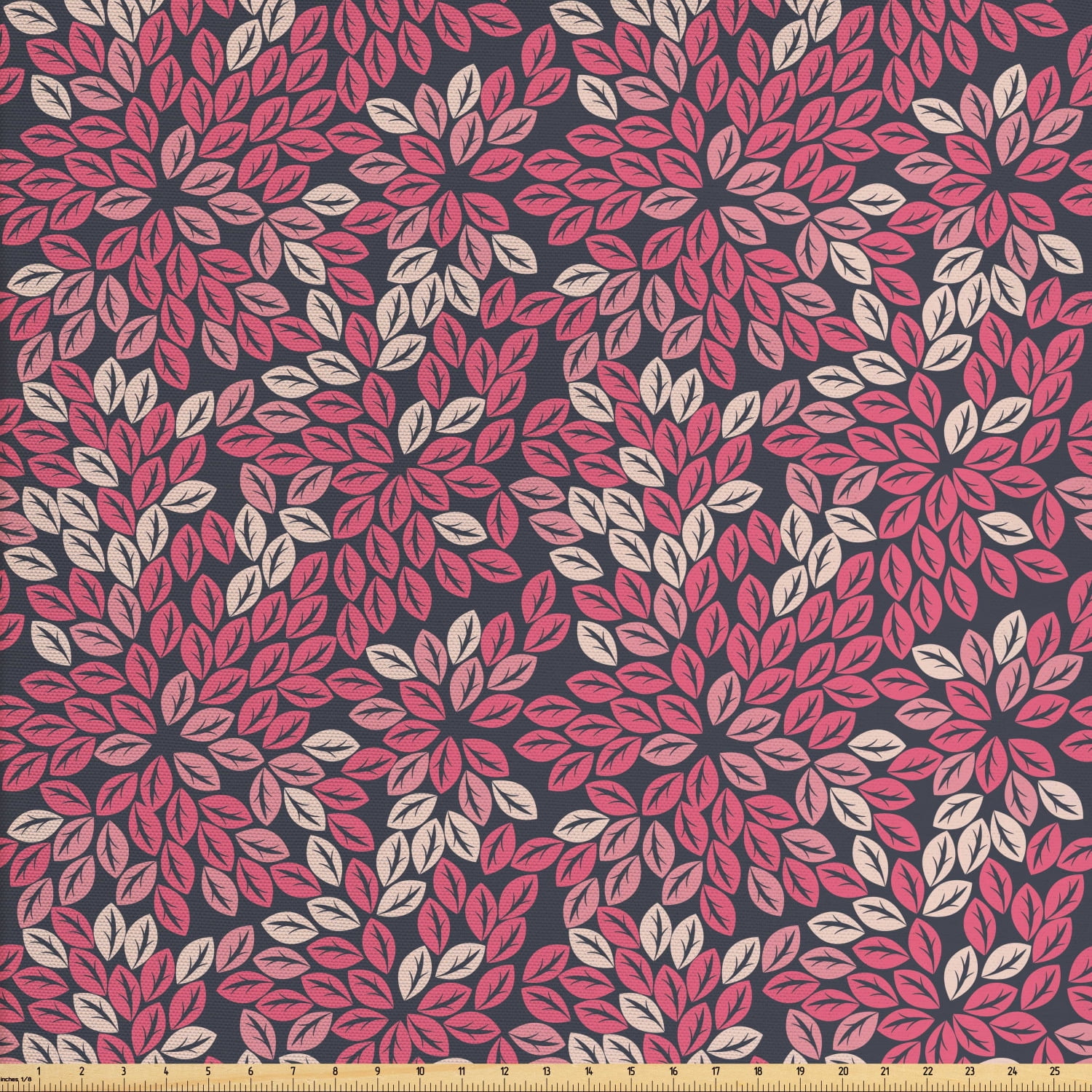 Ambesonne Leaves Fabric by the Yard Upholstery, Abstract Laurel Foliage ...