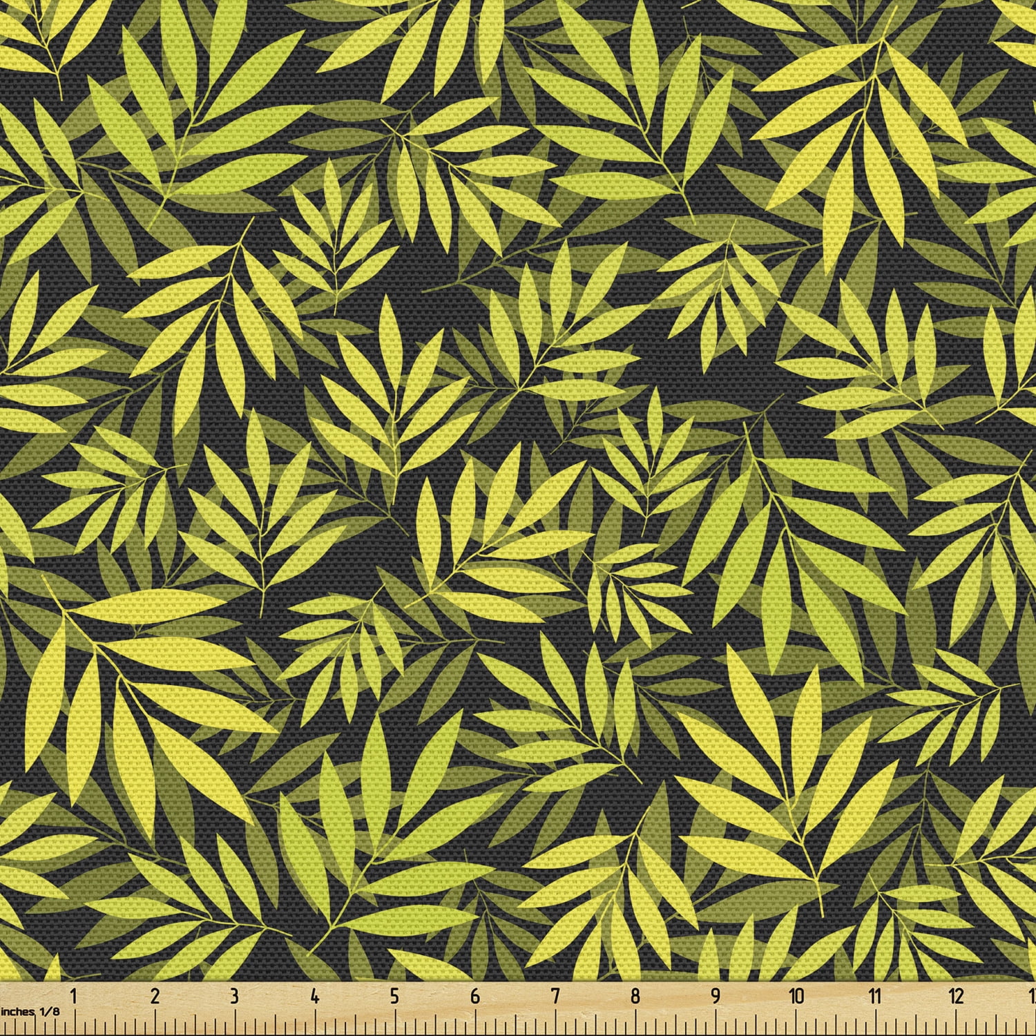 Ambesonne Leaves Fabric by the Yard Upholstery, Hawaiian Tropical ...