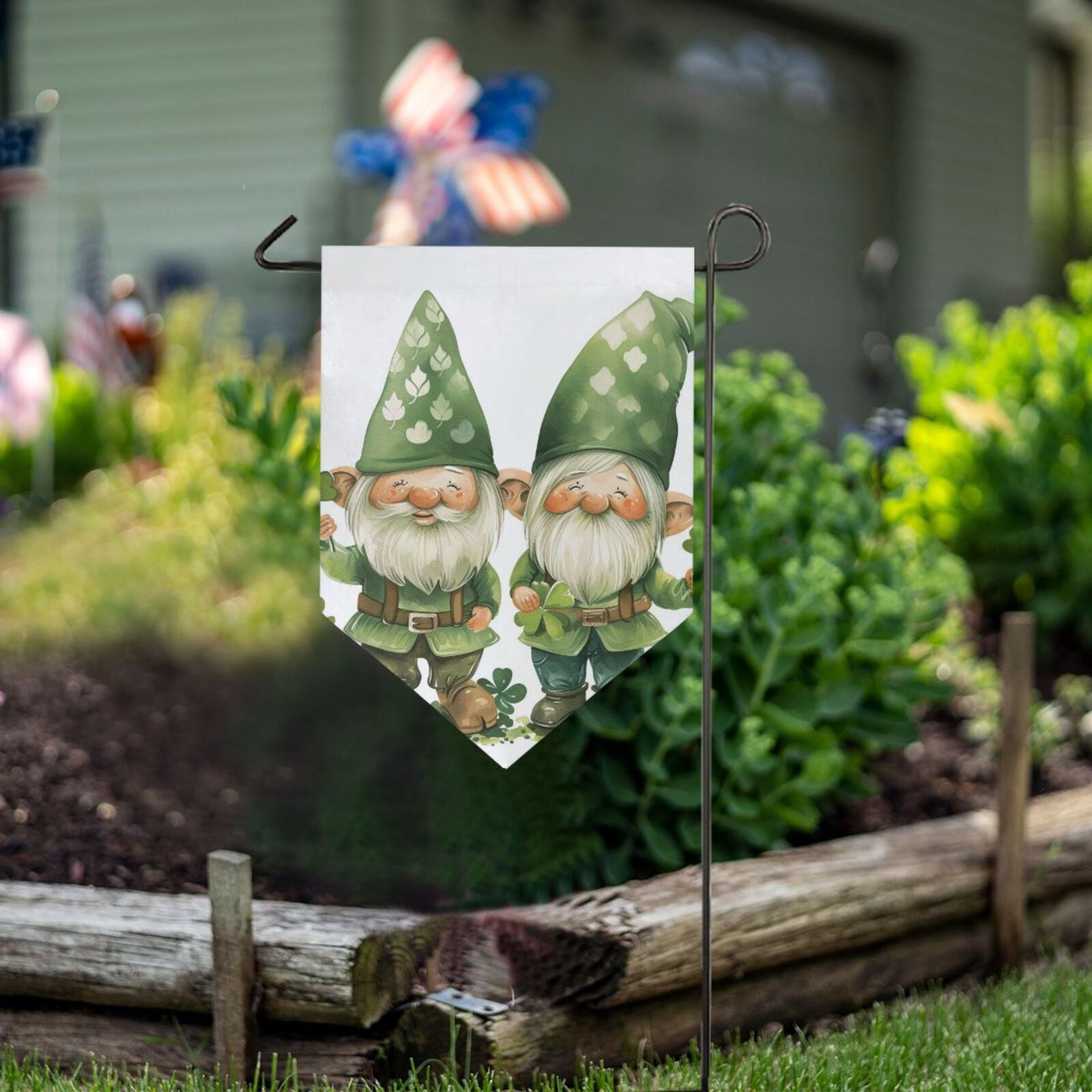 Leaves Fairies Dwaeves Garden Flag 18" x 12.5" Double Sided Yard Lawn ...