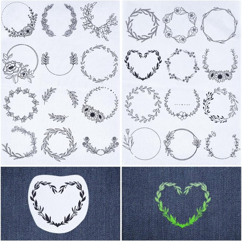 Leaves Flowers Water Soluble Embroidery Stabilizers Wreath Hand Sewing ...
