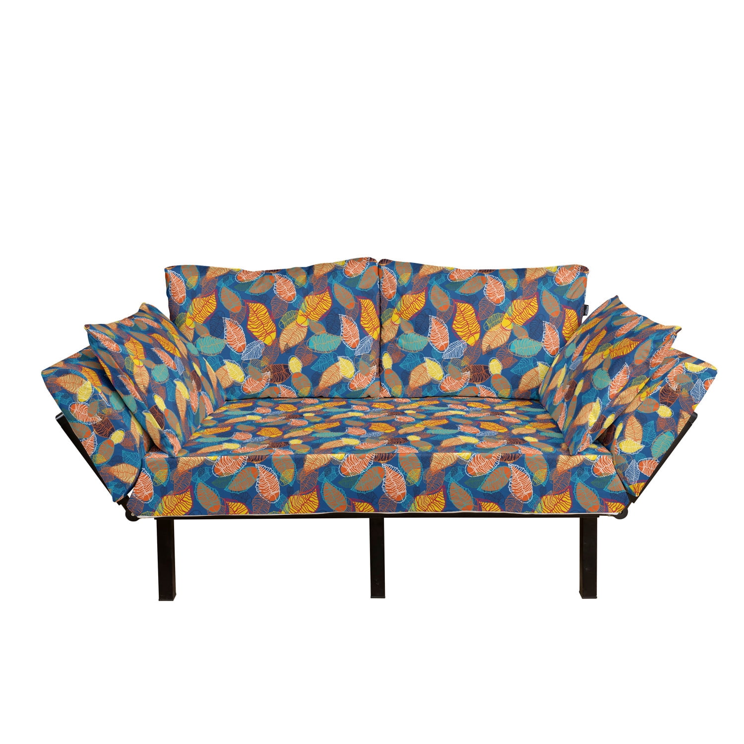 Leaves Futon Couch, Colorful and Composition with Leaves Fall Autumn ...
