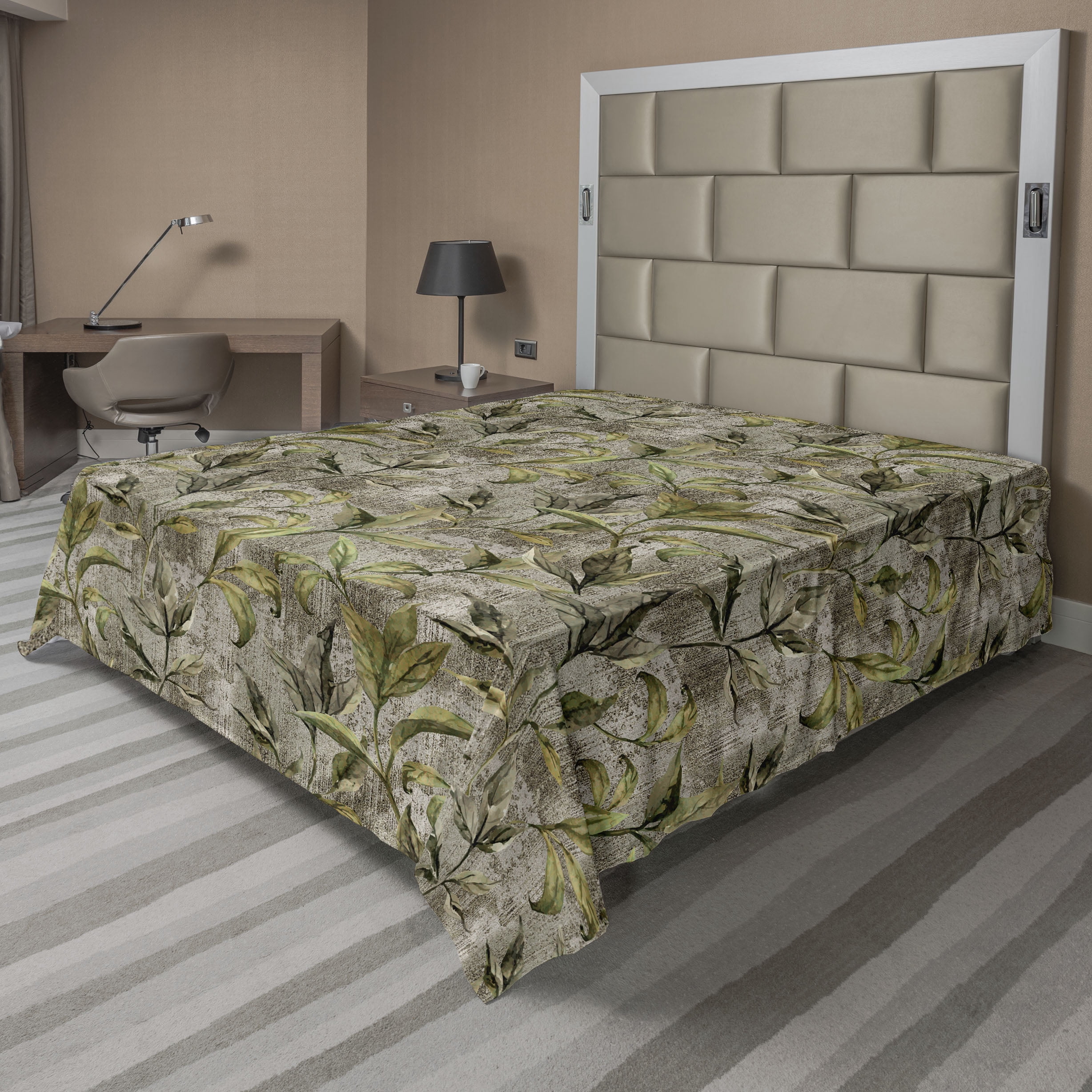 Ambesonne Leaves Greenery Flat Bedding Sheet Soft Top Sheet, Tropical ...