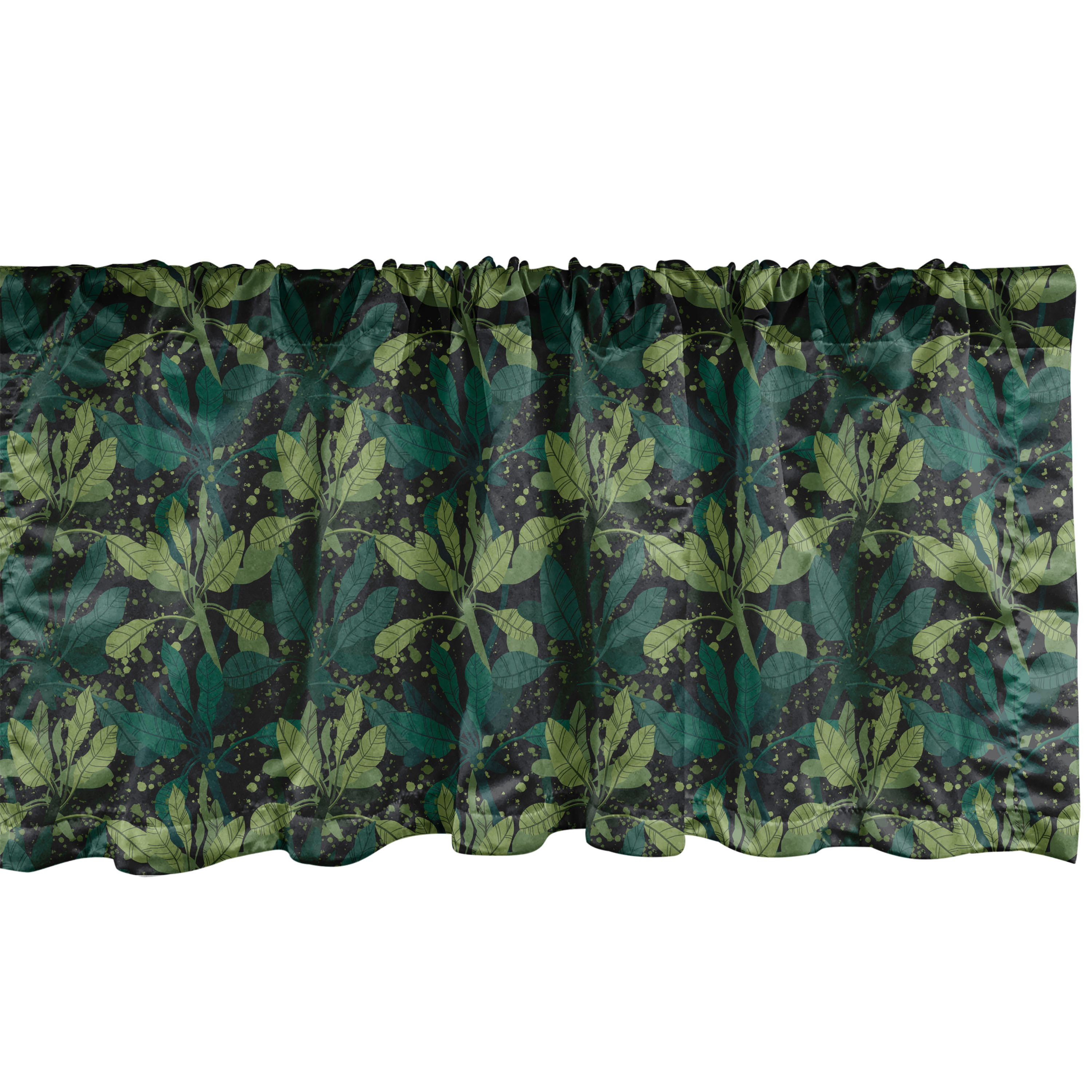 Leaves Greenery Window Valance, Tropical Atmosphere Inspired Leaf ...