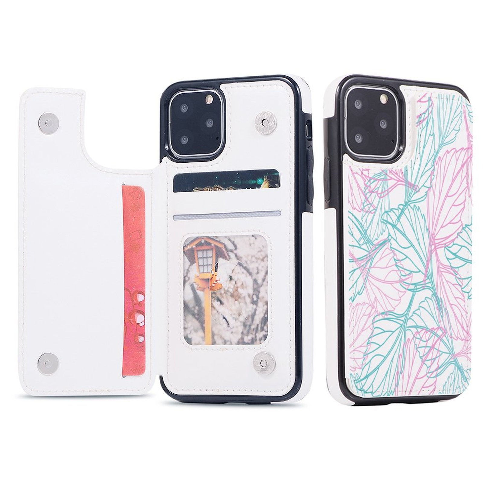 Leaves, Hand Painted, Lines, Fairies Leather Wallet Case for iPhone 16 ...