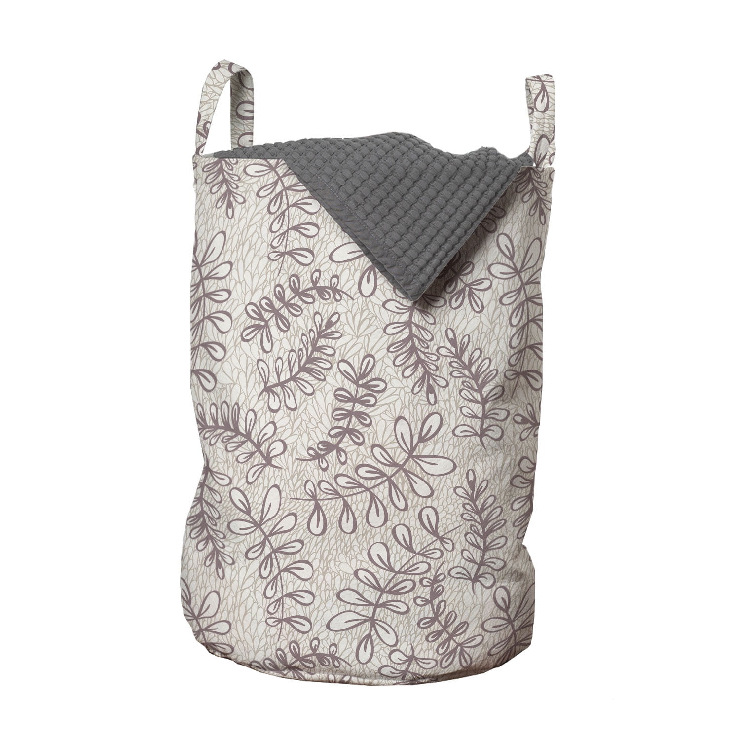 Leaves Laundry Bag, Sketch Foliage Pattern with Victorian Inspirations ...