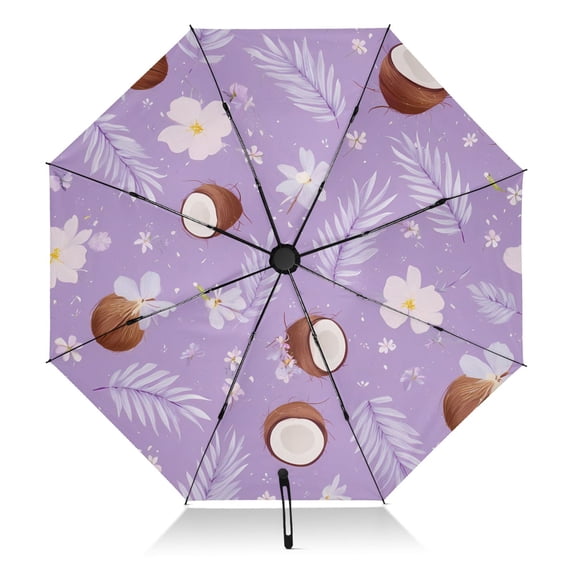 Leaves Palm Leaves Pattern Umbrella Folding Sun Umbrella Travel Auto ...