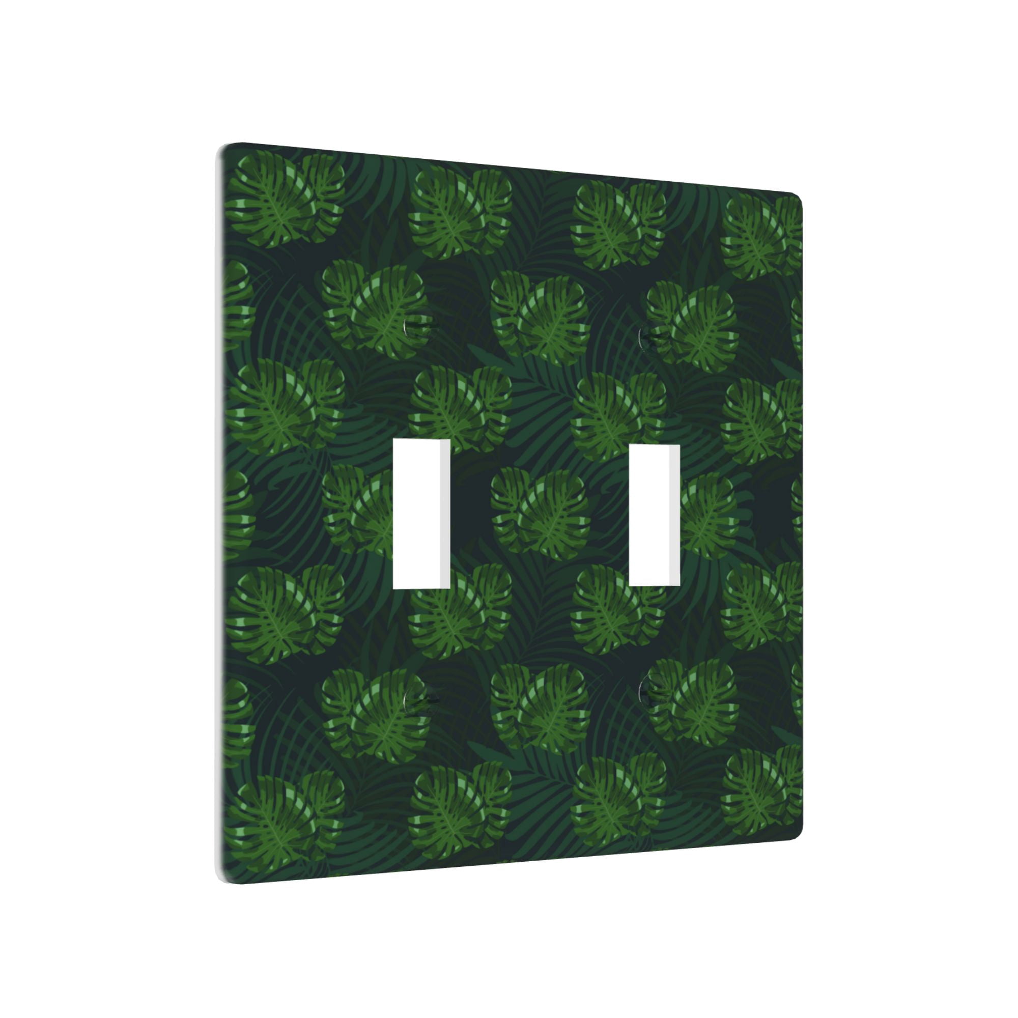 Leaves Patterns Double Toggle Light Switch Plate Decorative Wall Plate ...