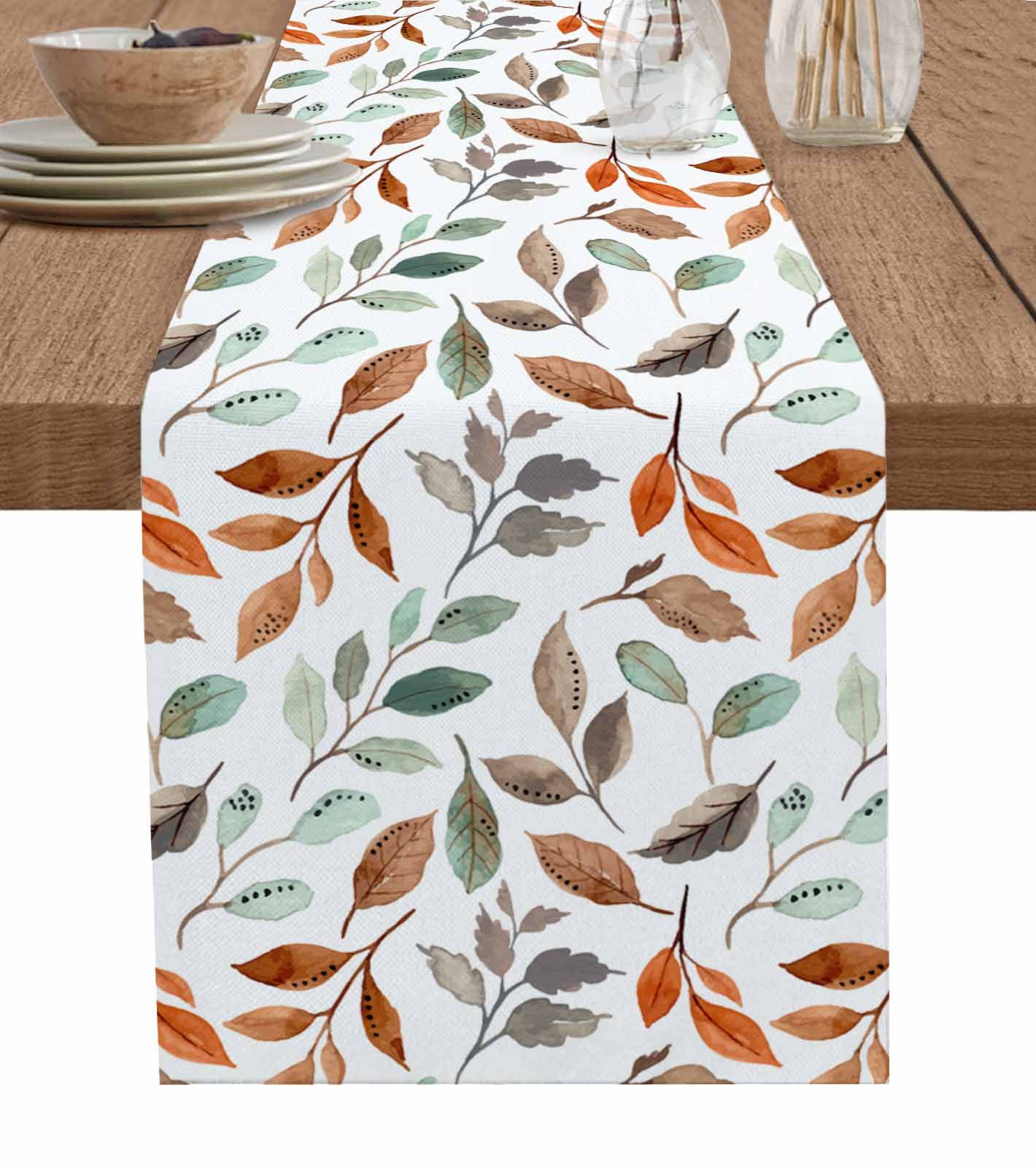 Leaves Plants Pastoral Style Table Runner Wedding r Table Runner ...