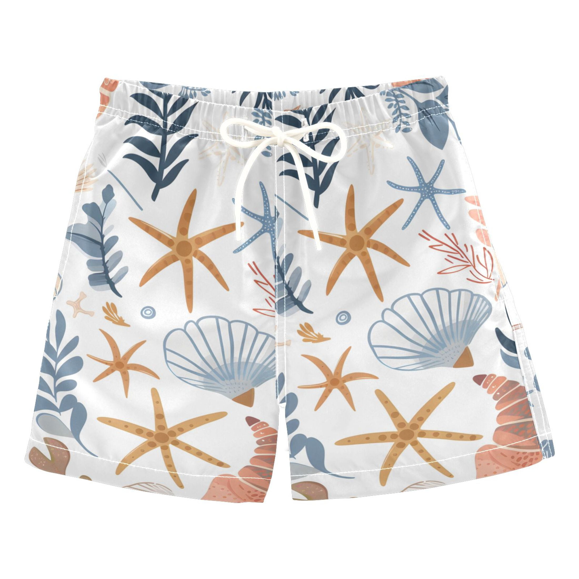 Leaves Seastars Shells Boys' Swim Trunks Board Shorts Beach Pants ...