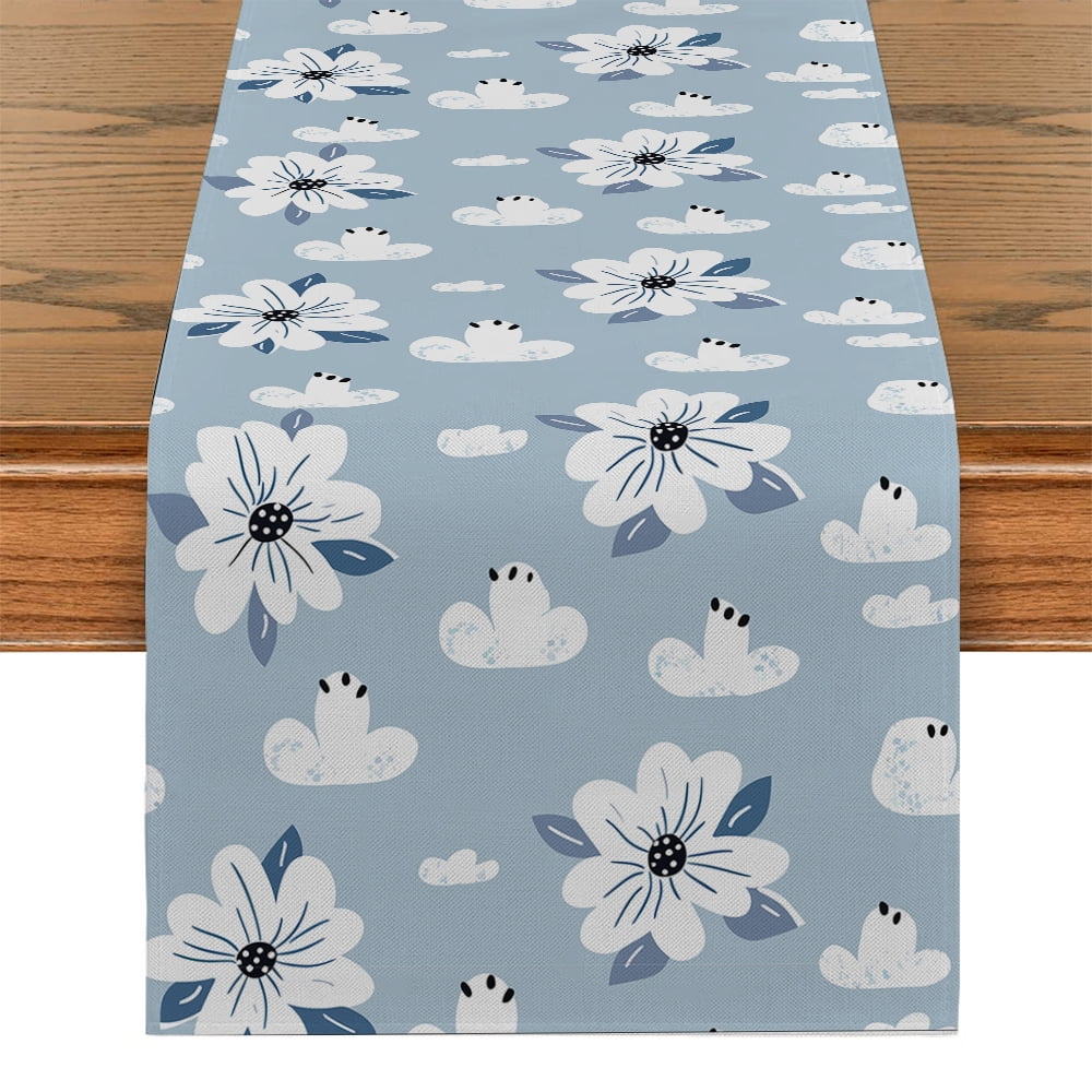 Leaves Shivering Table Runners Kitchen Table ration Washable Dining ...