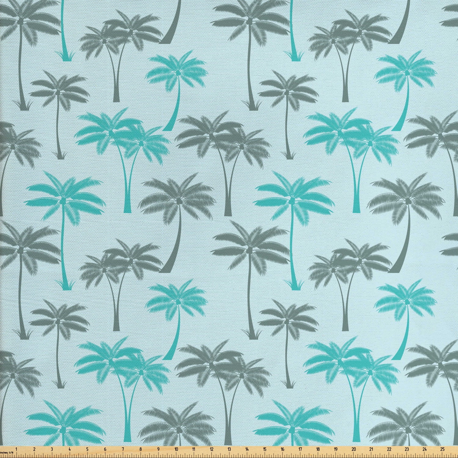 Ambesonne Leaves Fabric by the Yard Upholstery, Exotic Palm Trees Motif ...