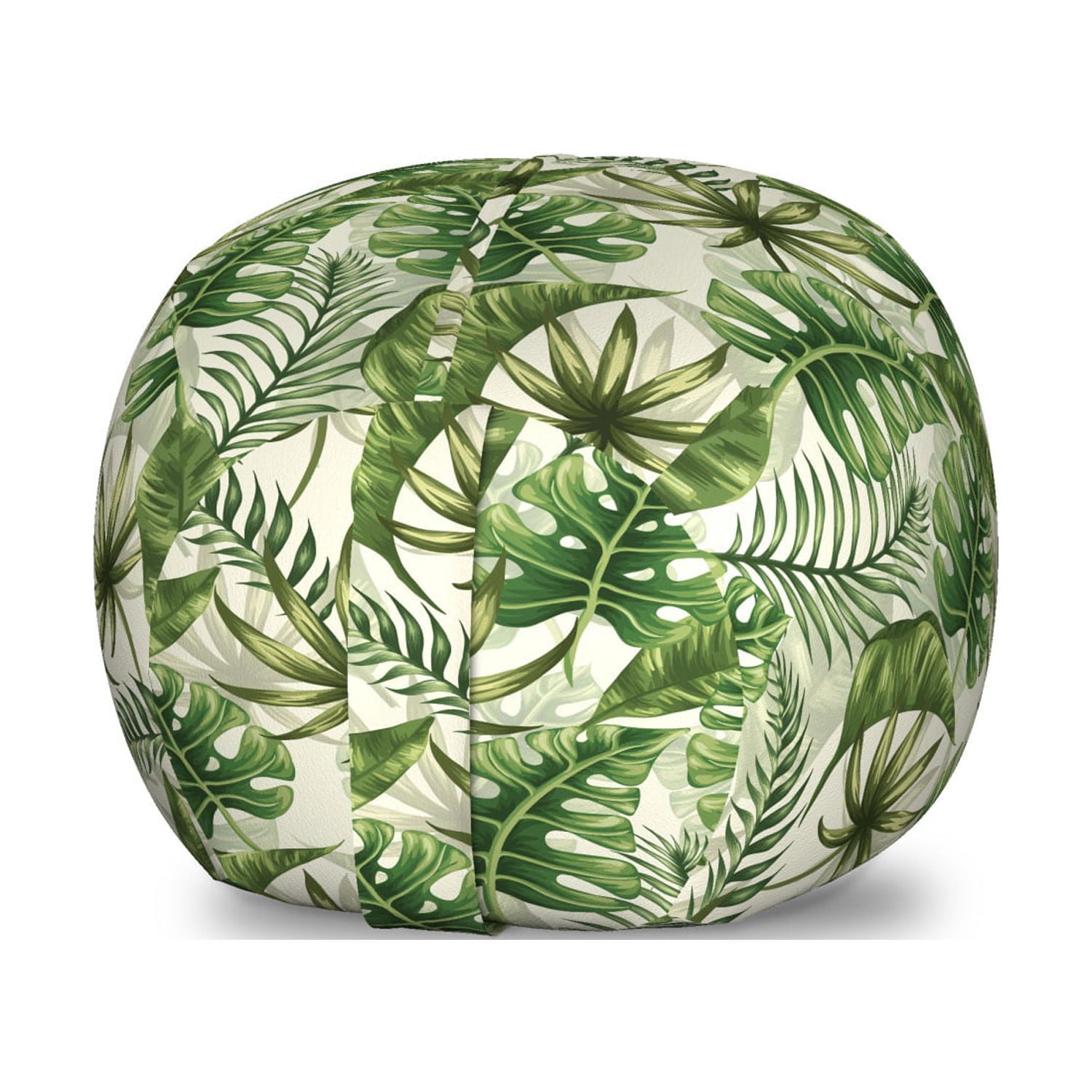 Leaves Storage Toy Bag Chair, Monstera Leaf Illustration with Hawaiian ...