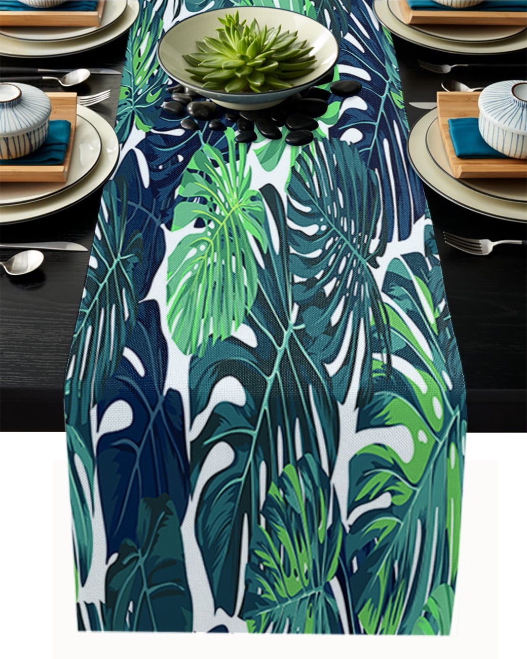 Leaves Succulents Tiled Wedding r Table Runners Coffee Table Kitchen ...