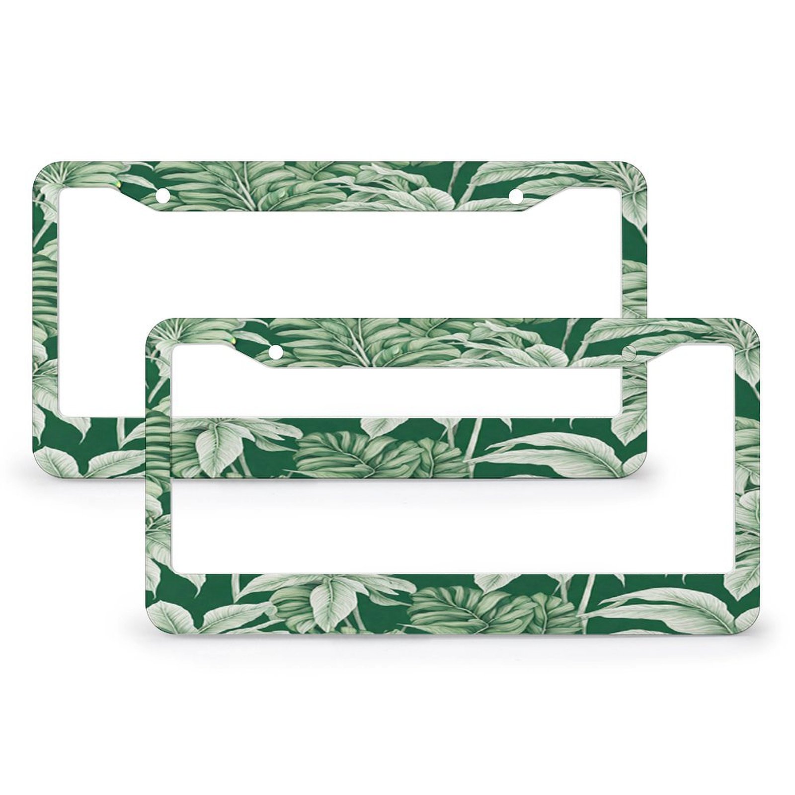 Leaves Tropical Palm Leaf License Plate Frame - 2 Pack Aluminum License ...