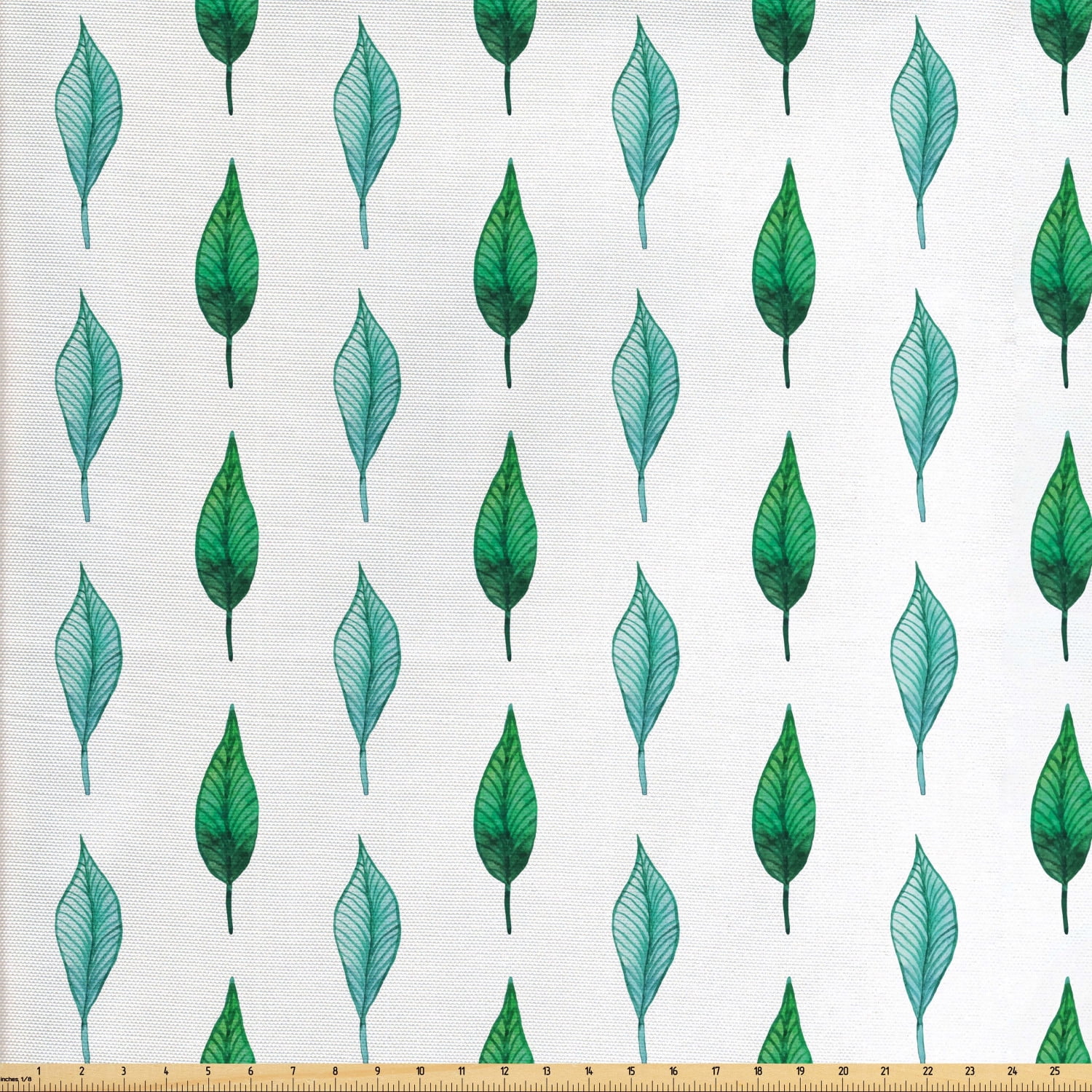 Leaves Upholstery Fabric by the Yard, Botanical Watercolor Pattern with ...