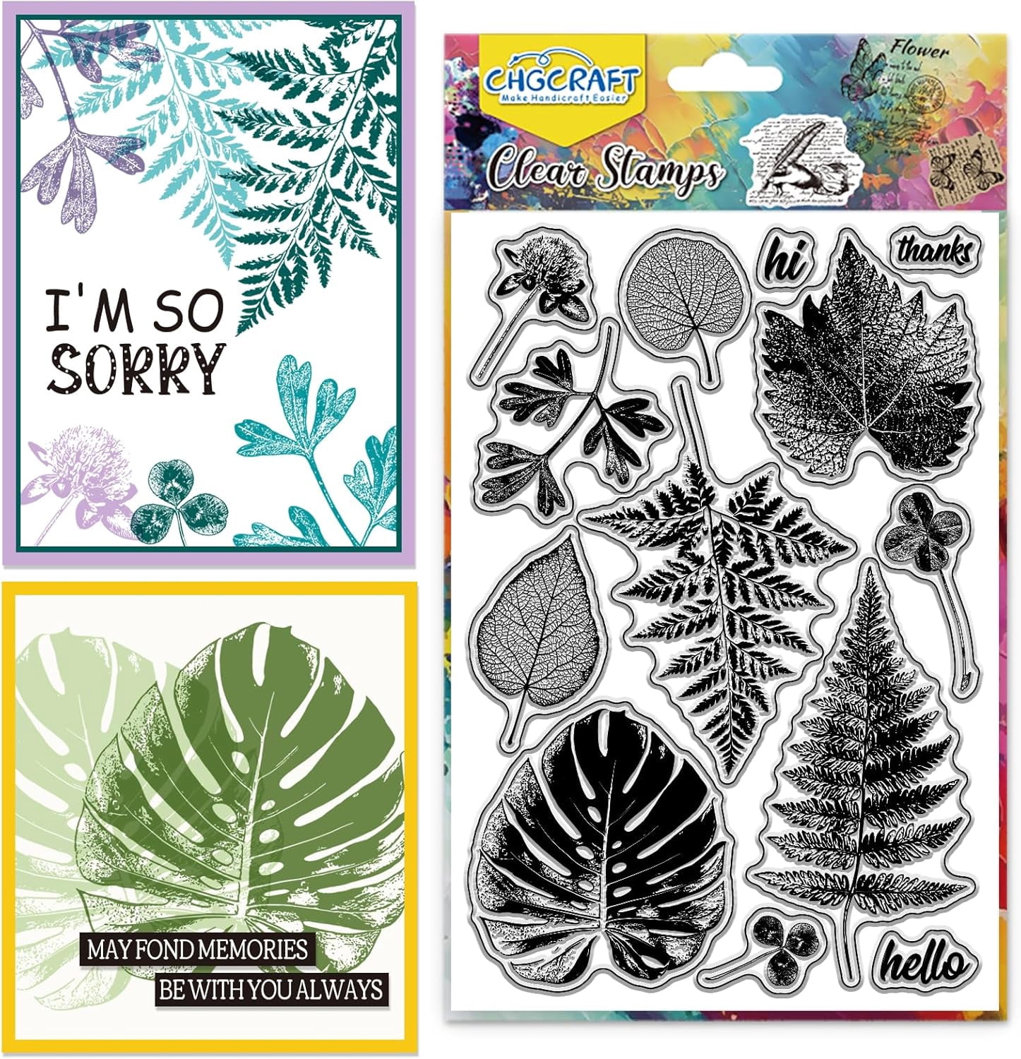 Leaves Veins Stains Clear Stamp Silicone Clear Stamps Transparent ...