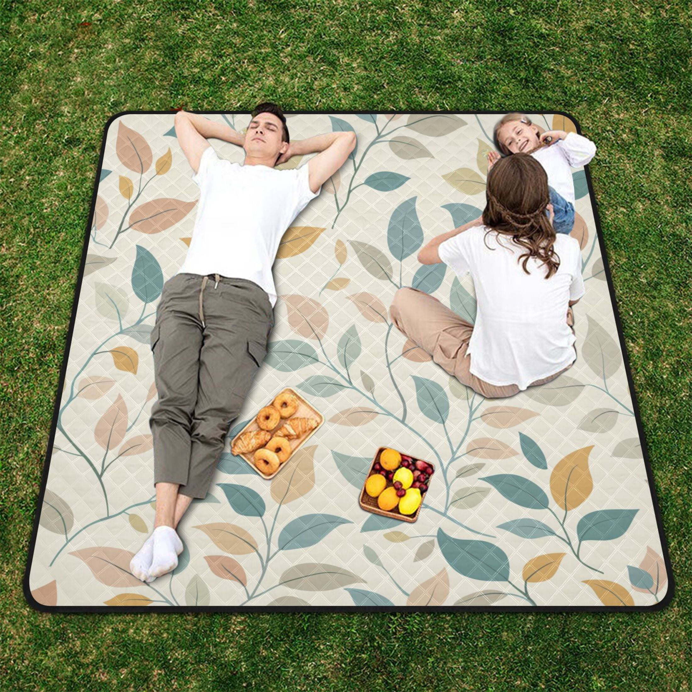 Leaves Vines Beach Blanket Outdoor Picnic Blanket 78"x 78" Waterproof ...