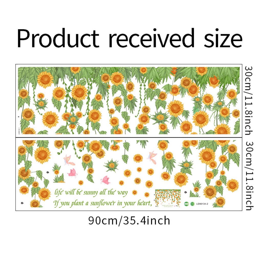 Leaves Vines Sunflower Wall Stickers Background Stickers DIY Wall ...