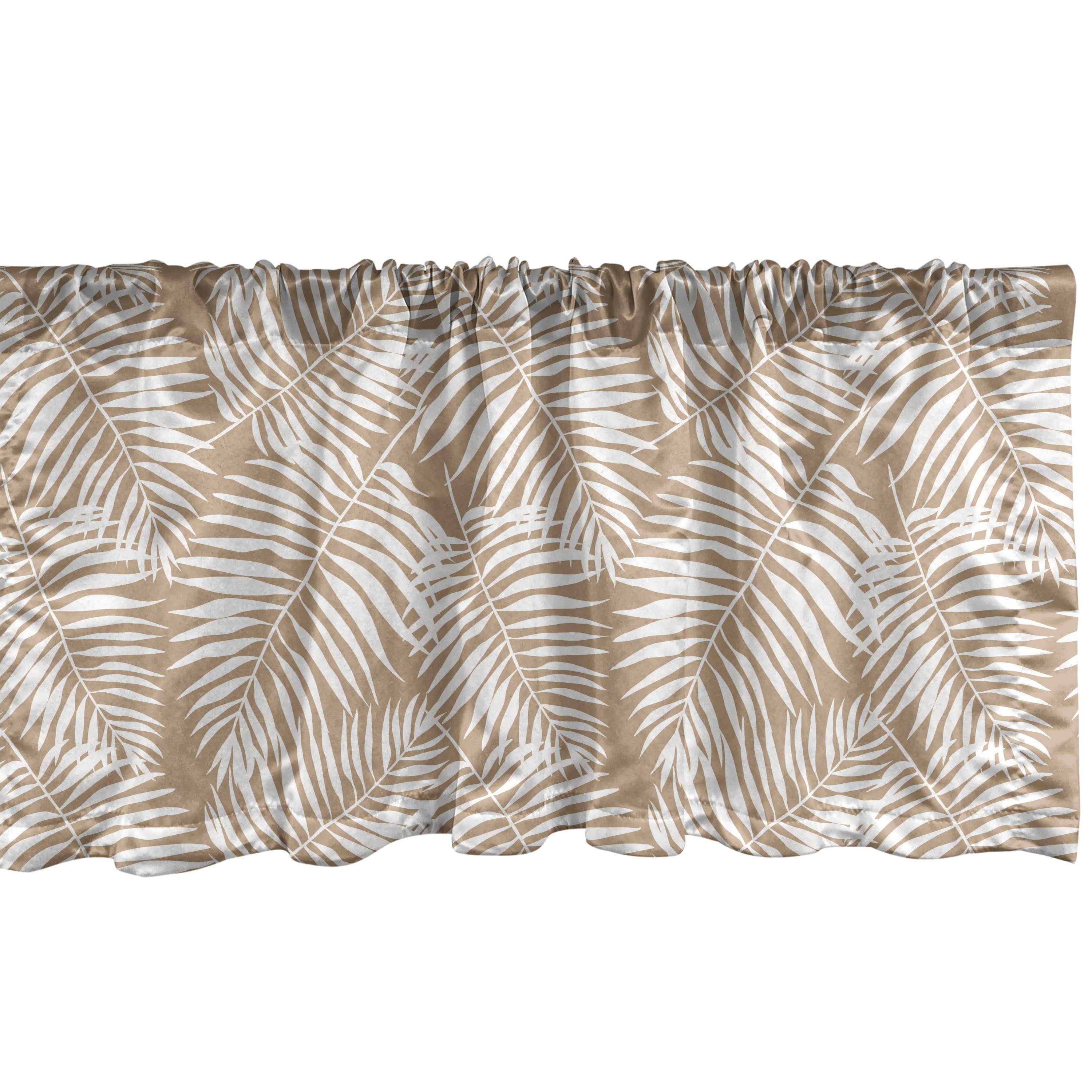Leaves Window Valance, Simple Jungle Leaf Pattern Botanical Hawaiian ...
