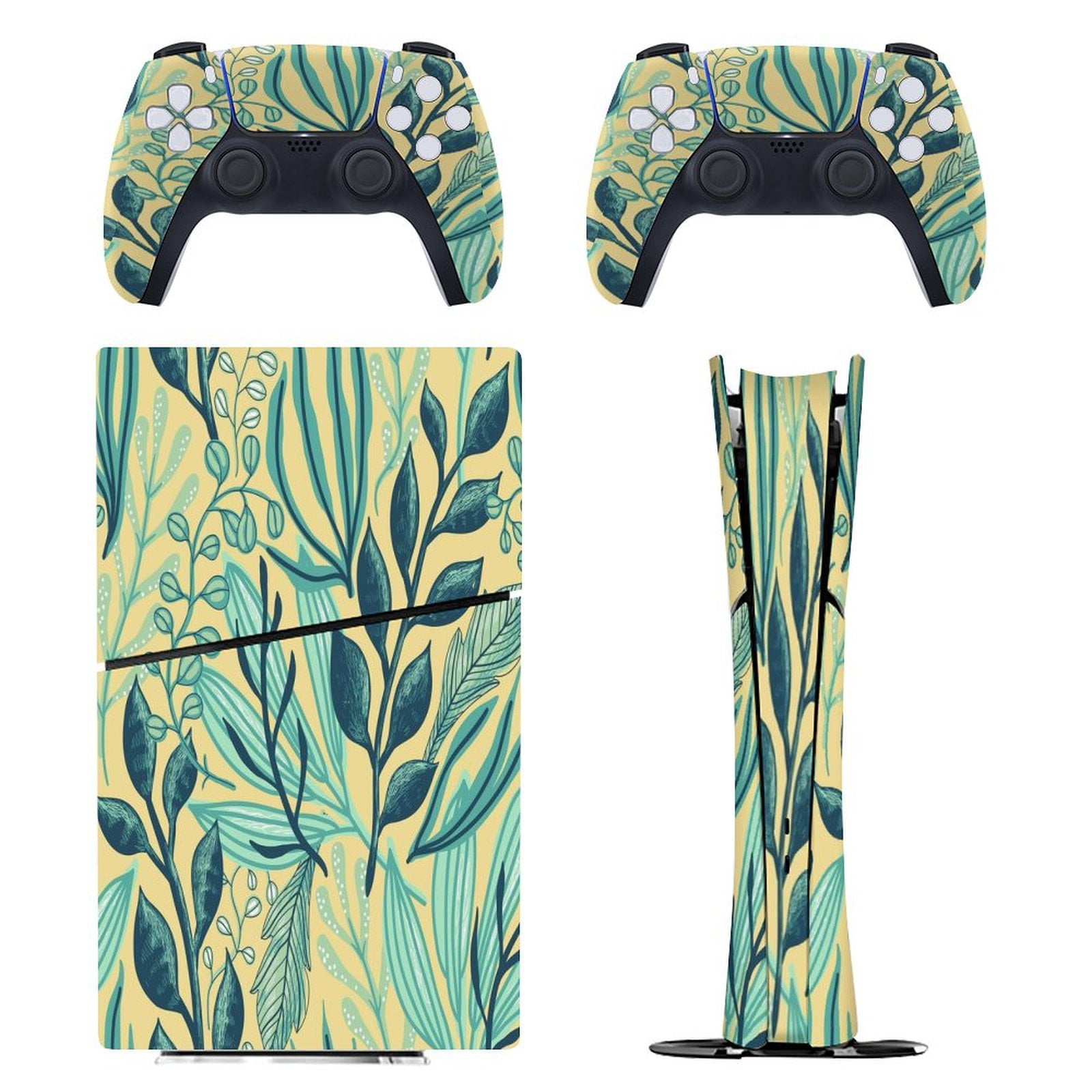Leaves, Yellow, Green PS5/PS5 Slim Digital Disc Skin Sticker For ...