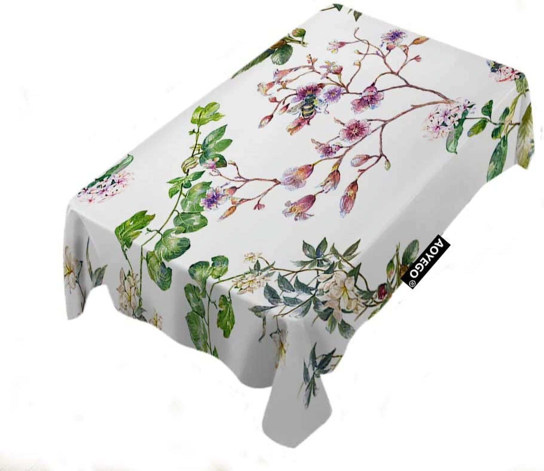 Leaves and Floral Tablecloths Orchid Ivy Rose Peony Elegance Wild ...