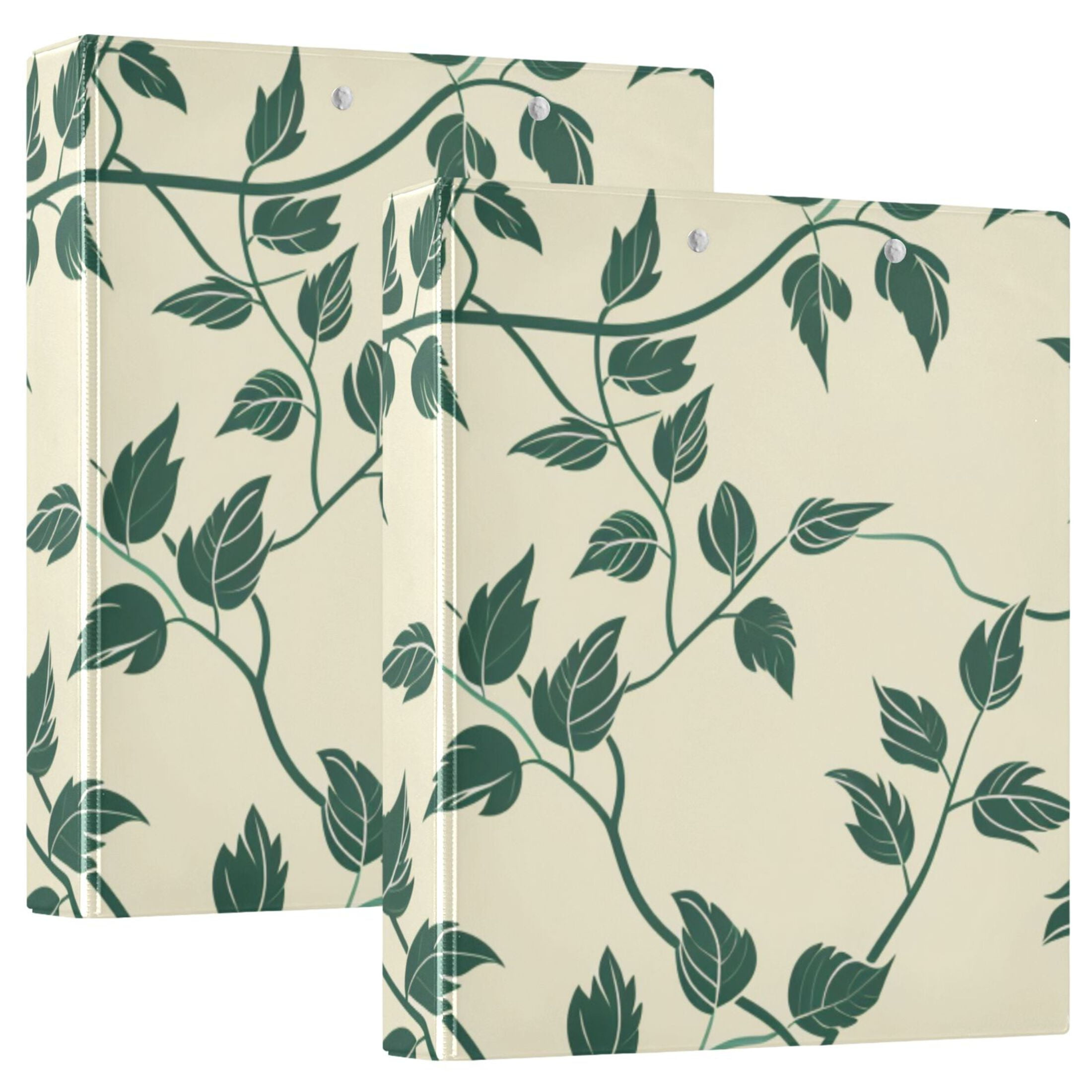 Leaves in Cream 3 Ring Binders 1.5 inch Hardcover File Folders with ...