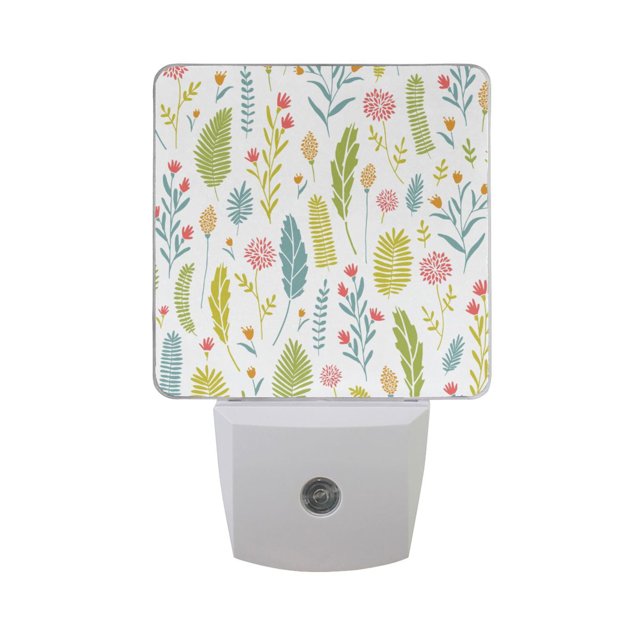 Leaves with Flowers Night Light LED Dusk to Dawn Auto Sensor Night Lamp ...