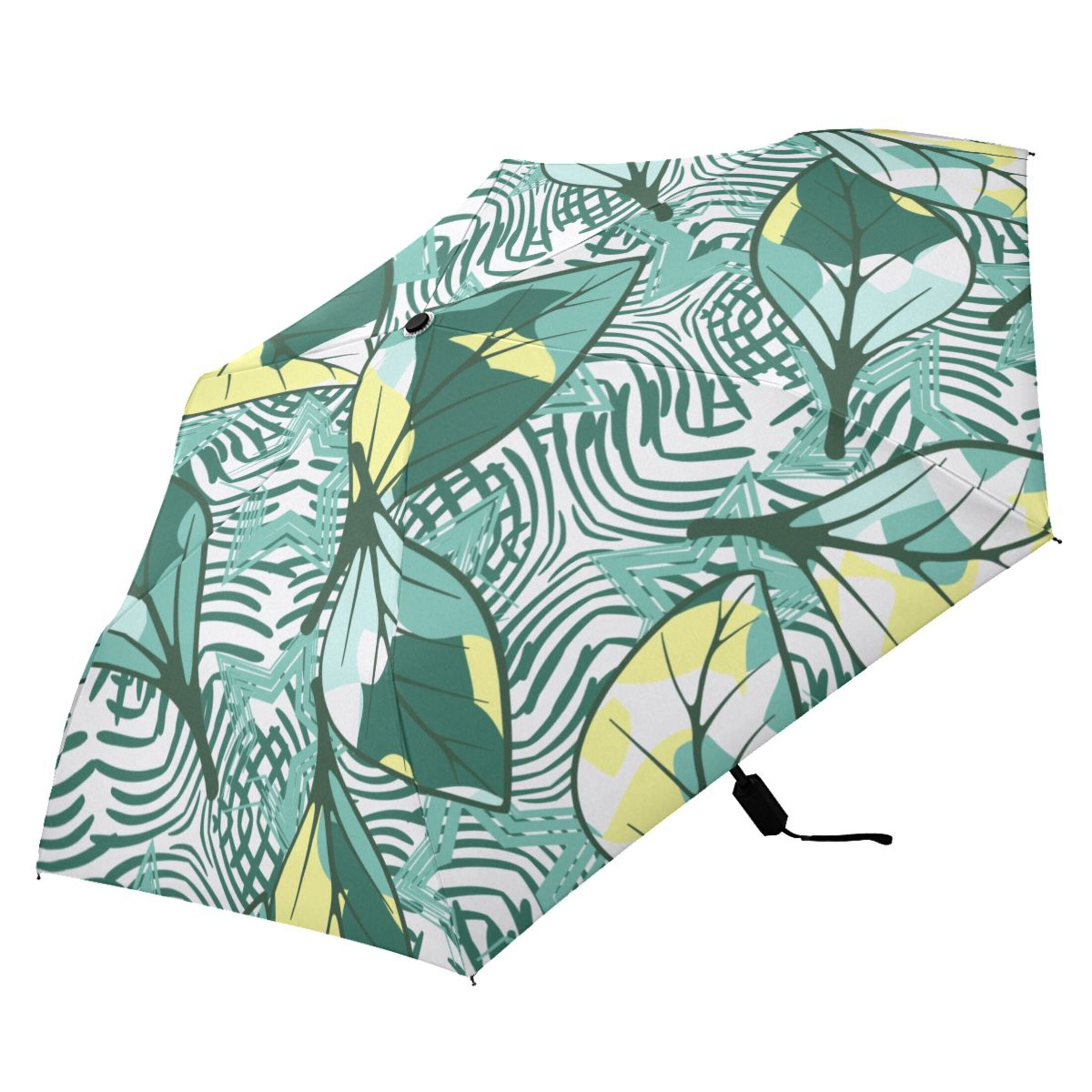 Leaves with Line Compact Folding Umbrella for Rain Windproof Travel ...