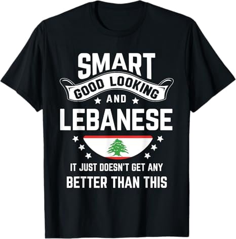Lebanese Flag Native Pride Funny Lebanon Lebanese Roots T-Shirt ...