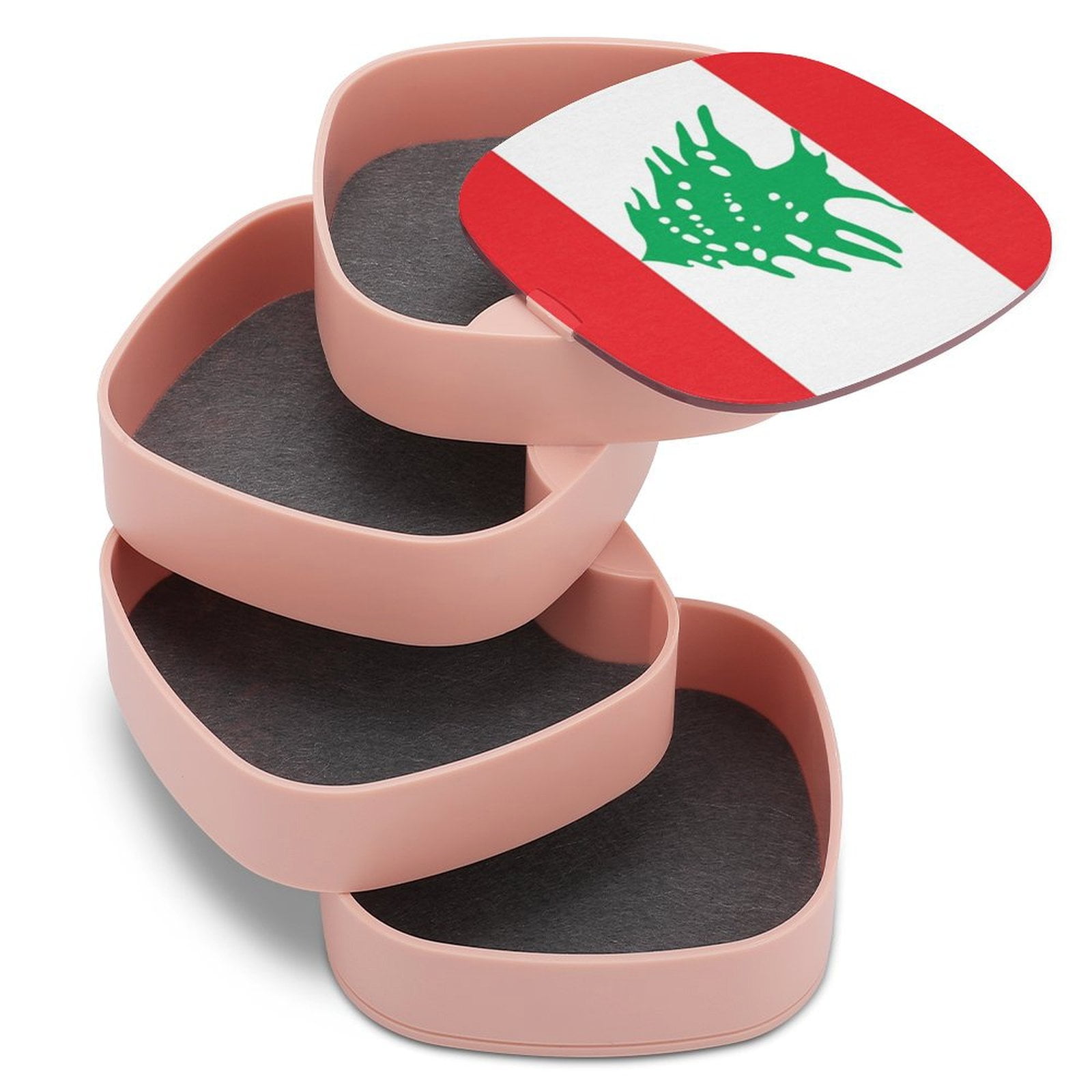 Lebanese Flag of Lebanon Rotating Jewelry Box Travel Jewelry Case ...