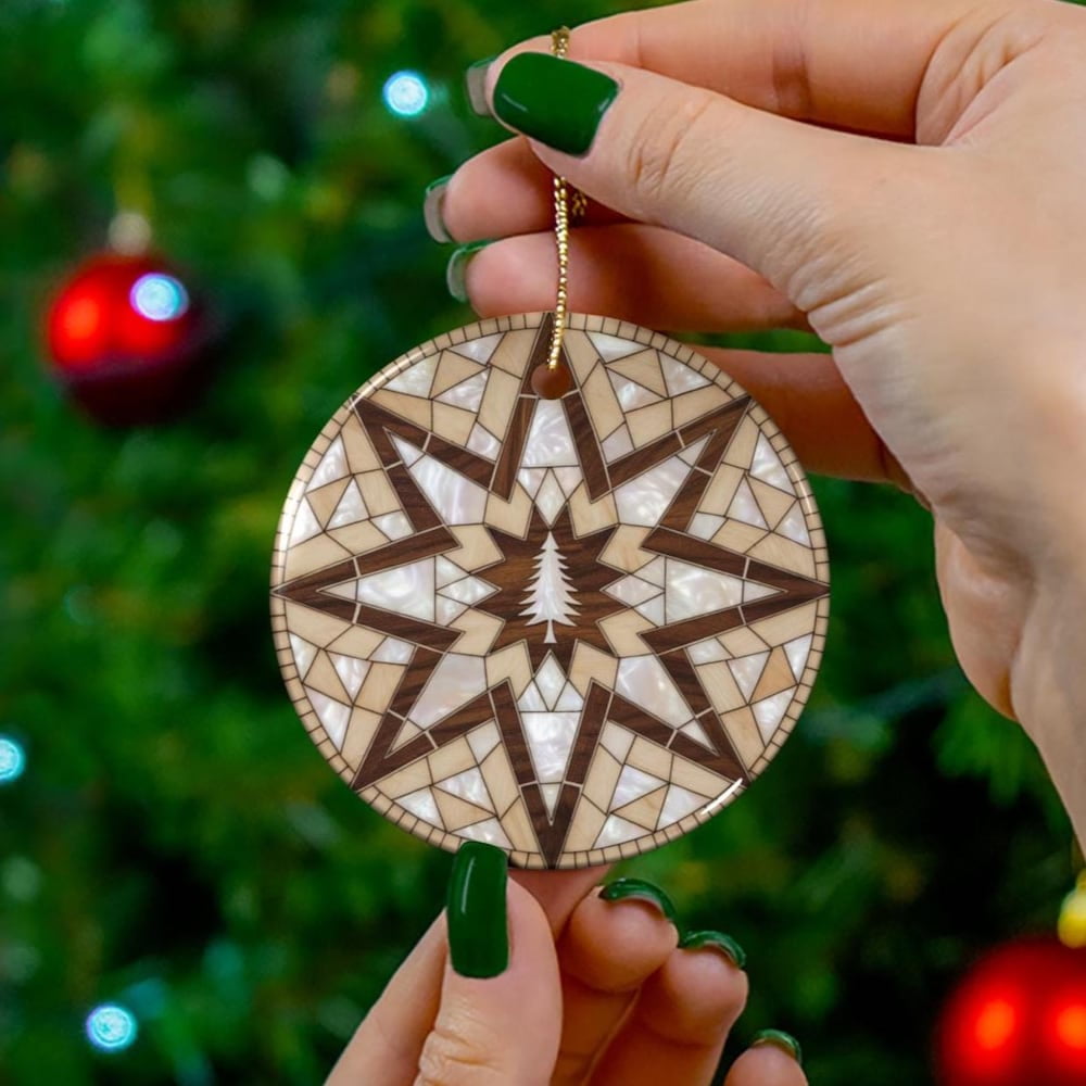 Lebanon Cedar Mosaic Ornament Mother Of Pearl Star Gift Lebanese Family ...