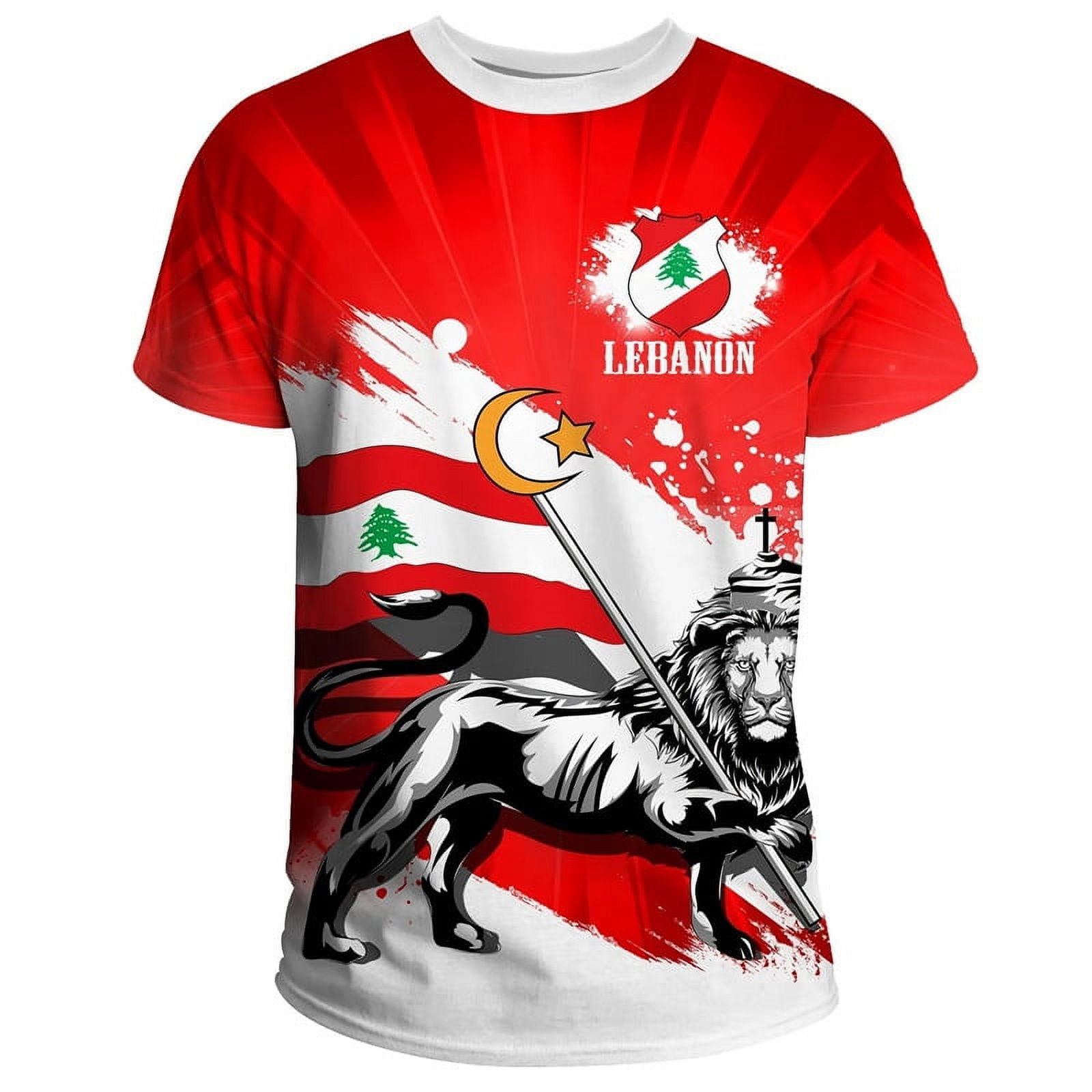 Lebanon Flag 3d Printed T Shirt For Men Women Clothing T Shirt Casual ...