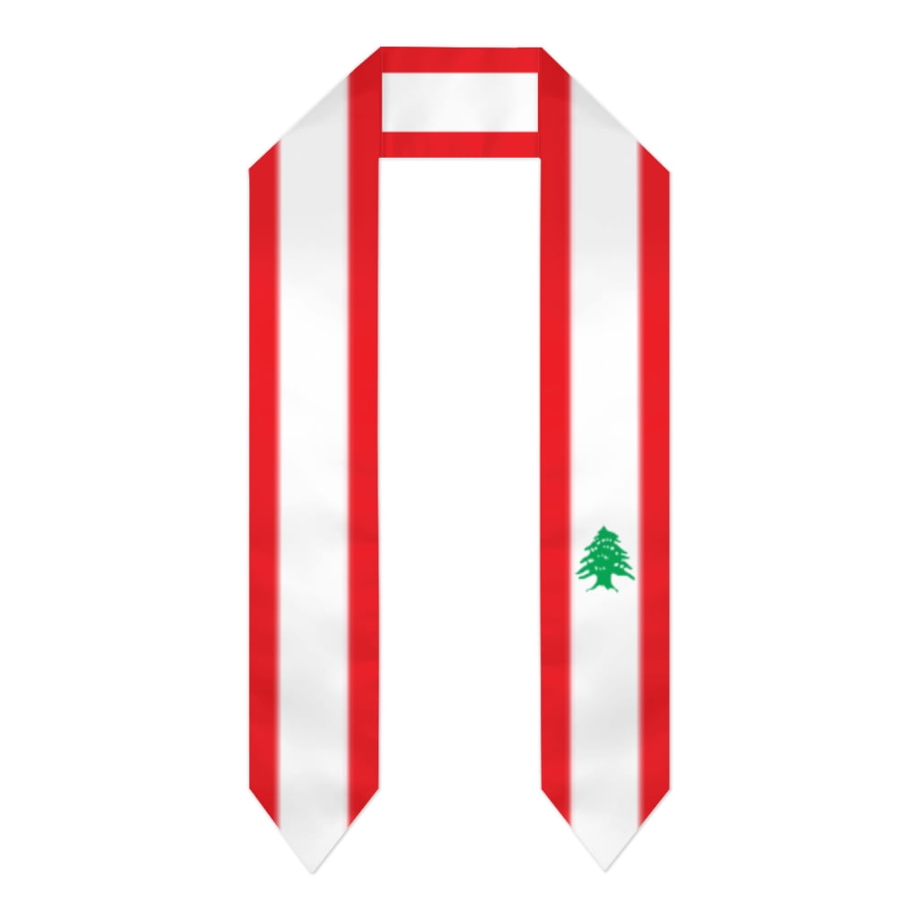 Lebanon Flag Thick Graduation Sash Stole Scarf Double Sided Honor Stole ...