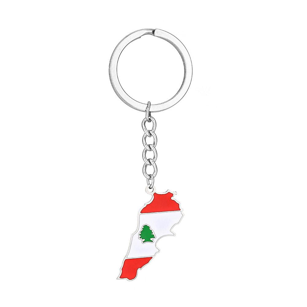 Lebanon Map Keychain For Men Women Country Maps Flag Keyring Fashion ...