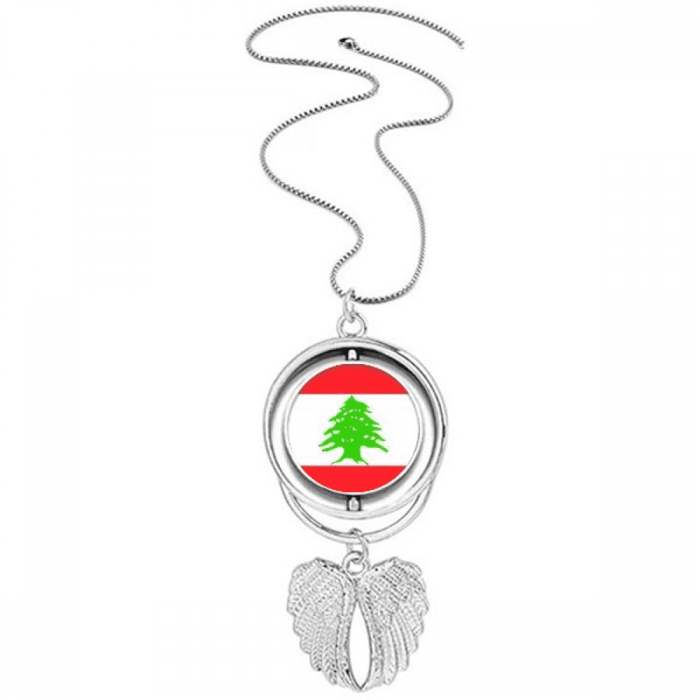 Lebanon National Flag Asia Country Pendant Angel Wings Rotating ...