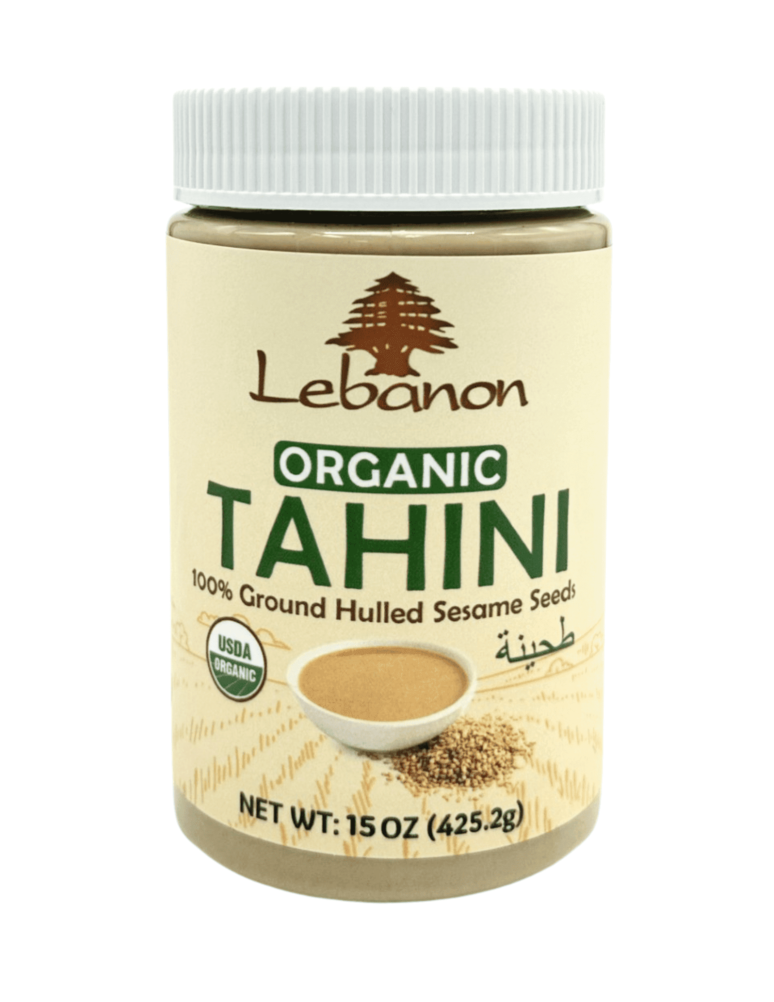 Lebanon, Organic Tahini, 15 oz, Wholesome Ground Hulled Sesame Seeds ...