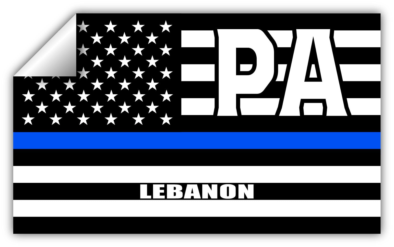 Lebanon PA Pennsylvania Lebanon County Thin Blue Line Stealthy USA Flag ...