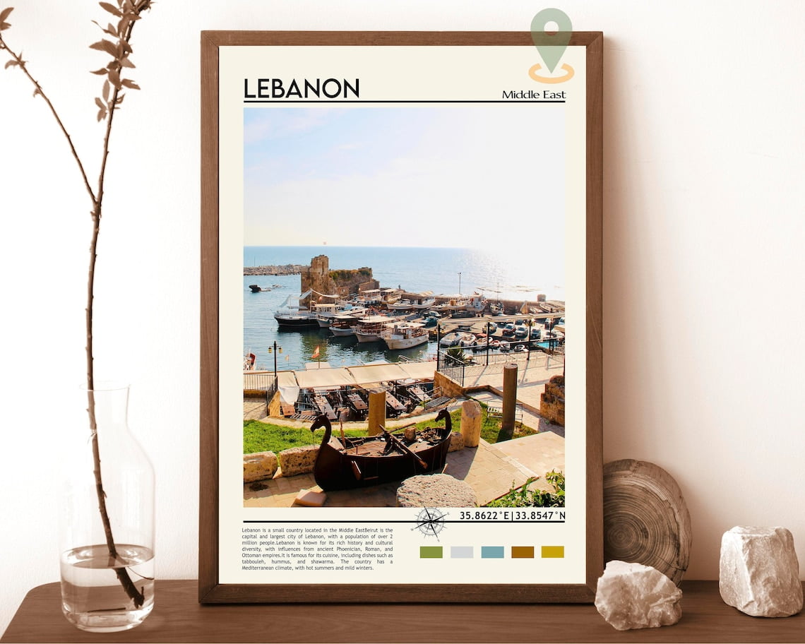 Lebanon Print, Vintage Poster, Lebanon Wall Art, Lebanon Poster ...