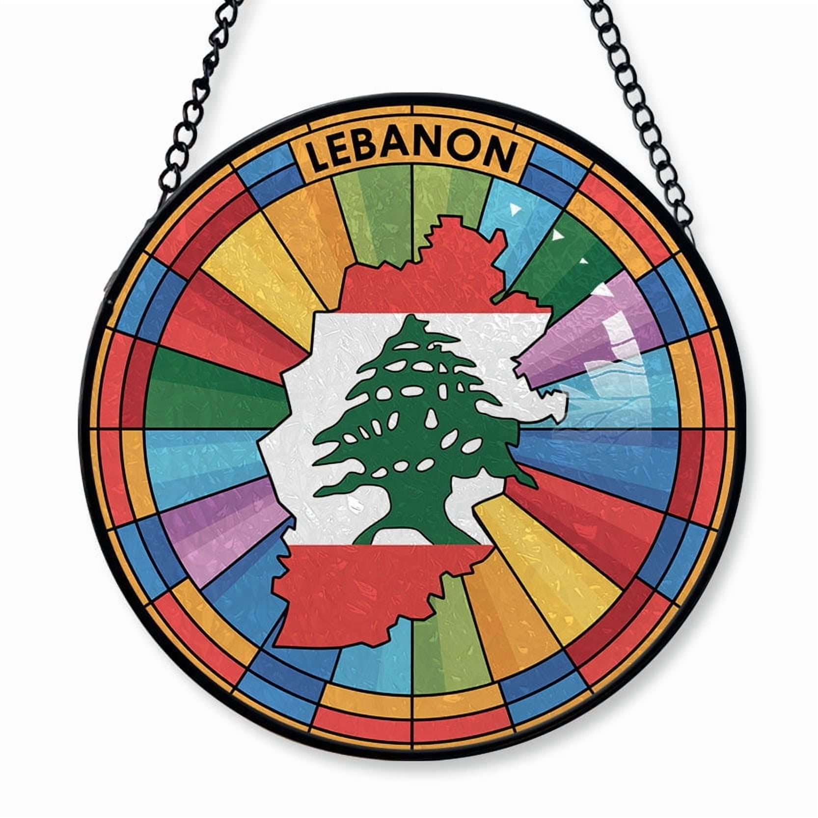 Lebanon Travel Decor Suncatcher Stained Glass Window Hanging, Gift for ...