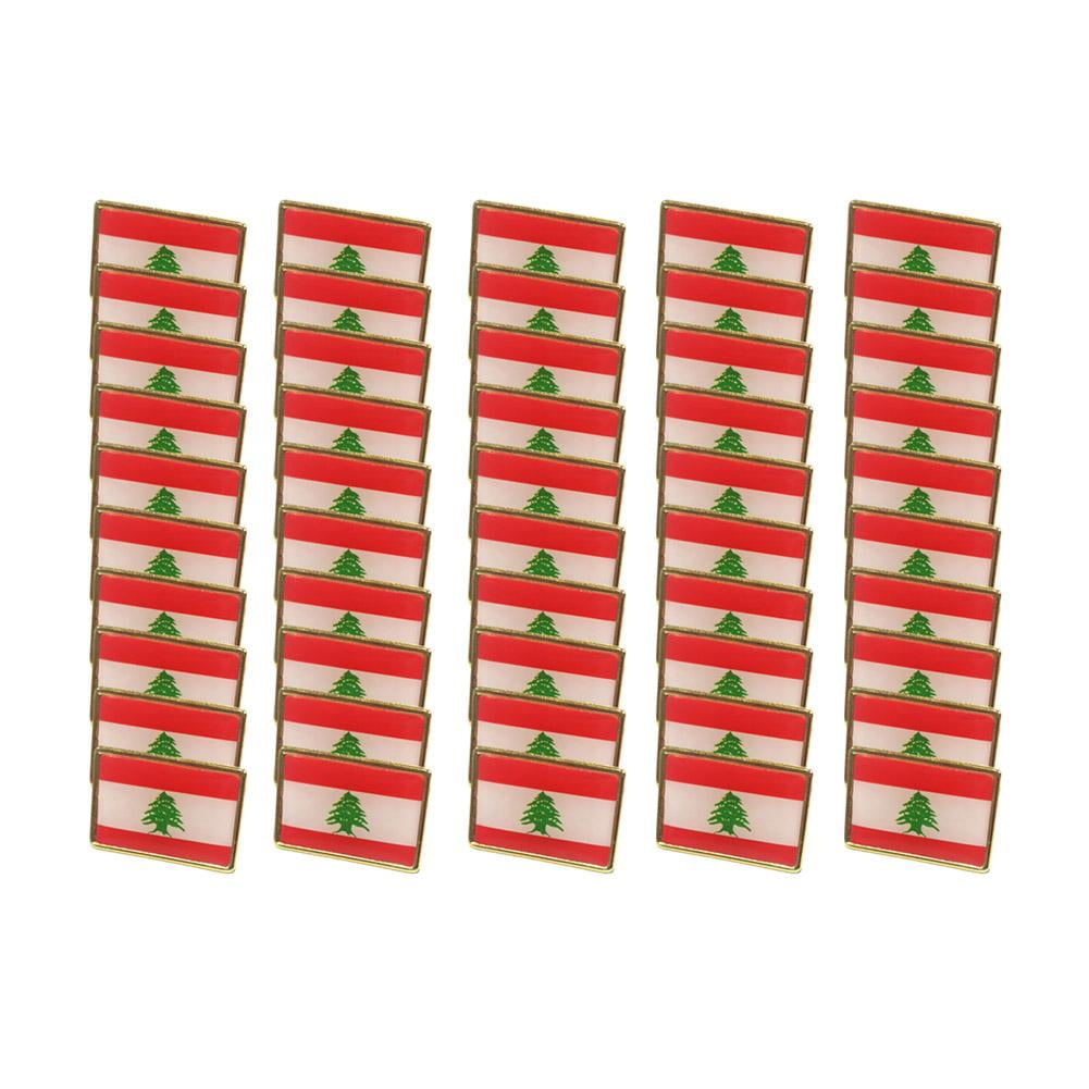Lebanon Waving National Flag Lapel Pins Patriotism Badge Gold Pins ...