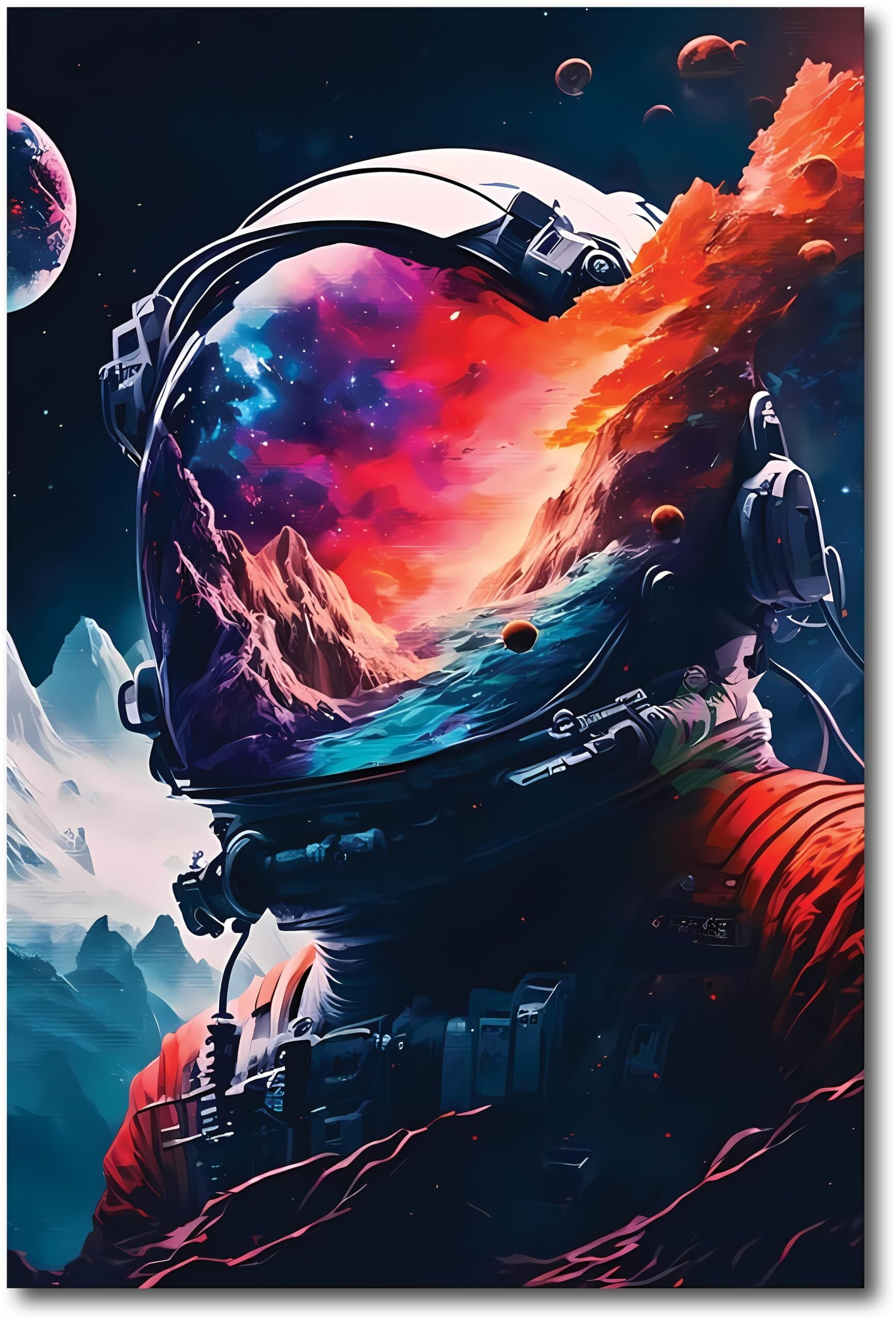 Lebe and Liebe Lost Astronaut Poster, Cosmic Space, Sci-Fi Art, NASA Exploration, Galaxy Stars ...
