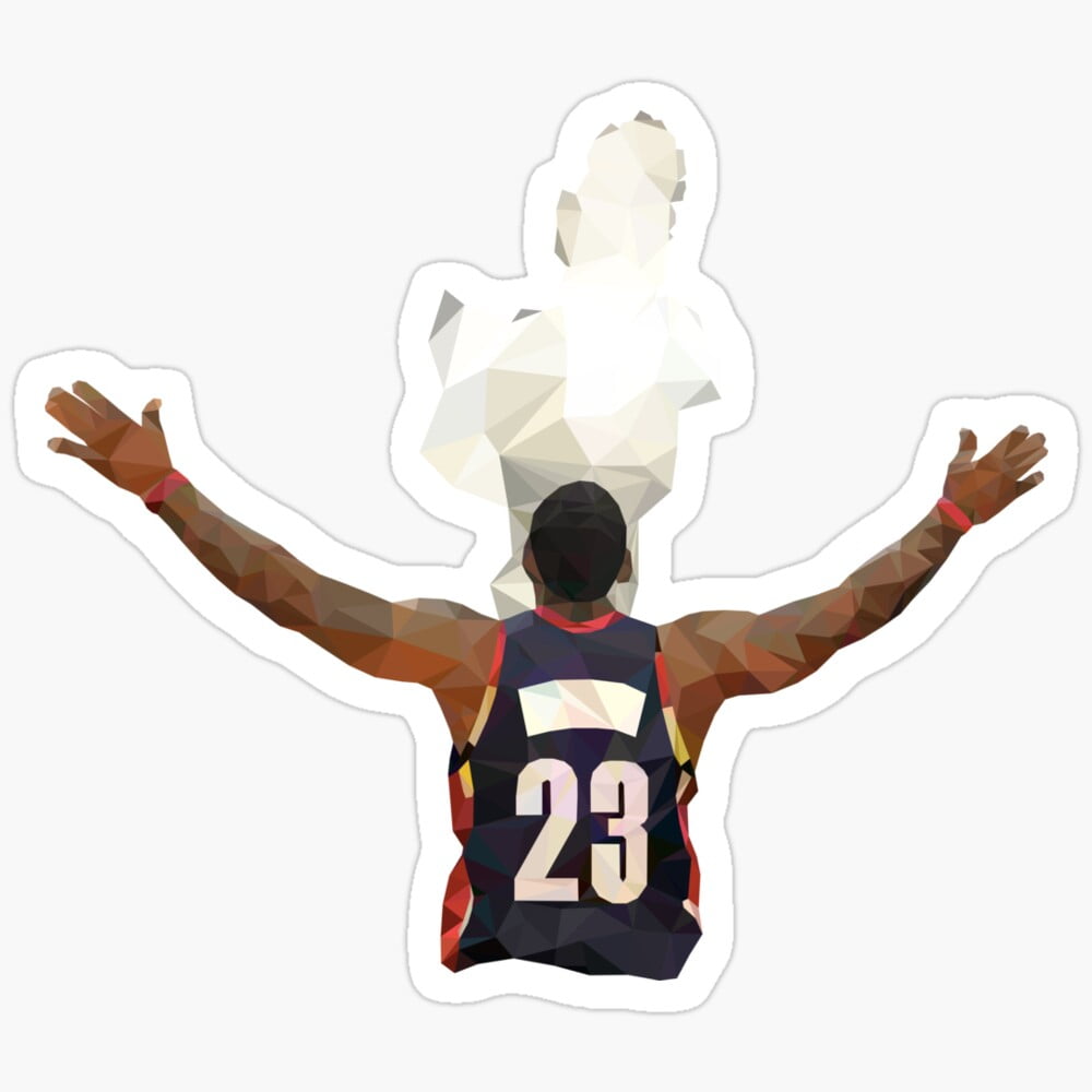 Lebron James Chalk Toss Low Poly Sticker Phone Decal Water Bottle ...