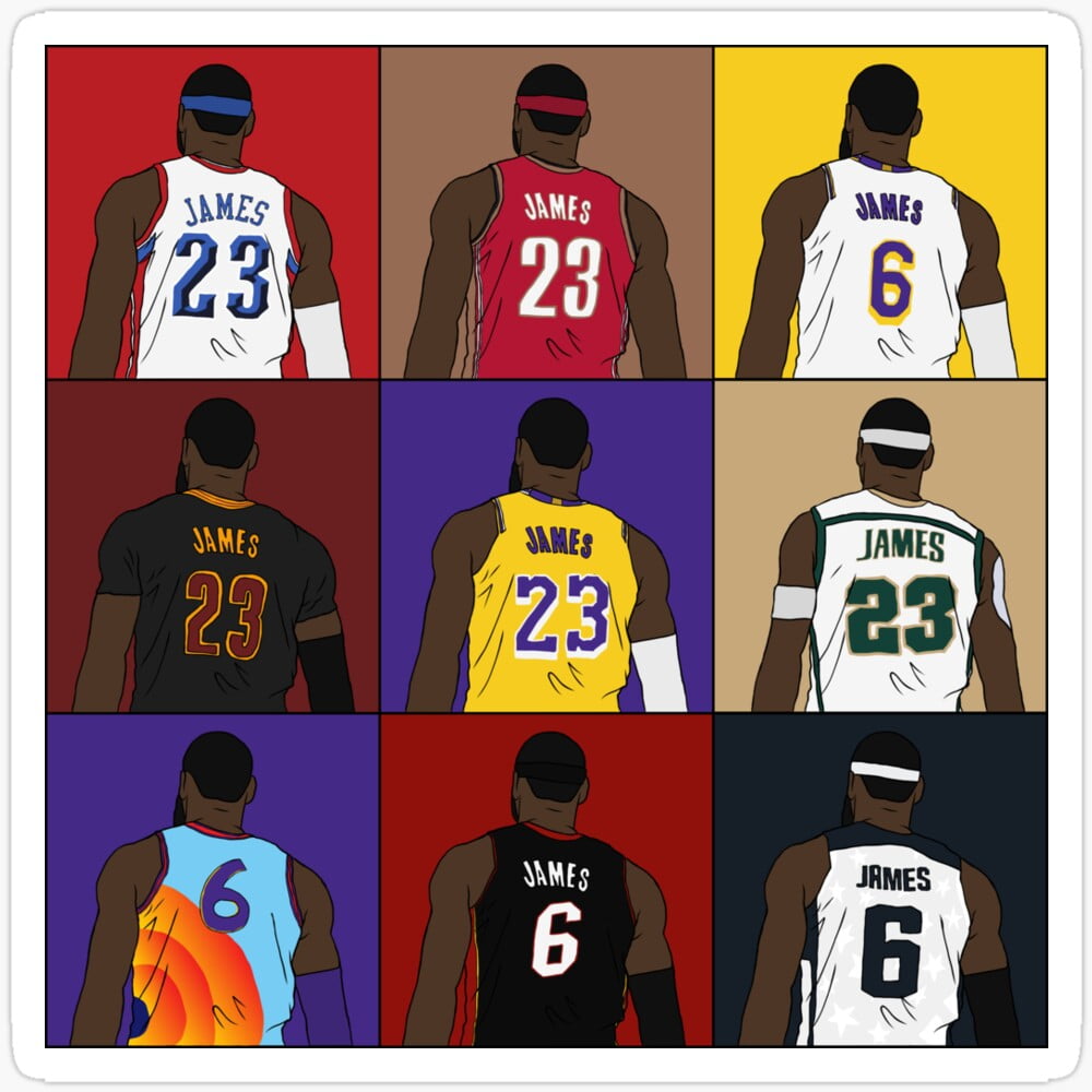 Lebron James Grid Sticker Phone Decal Water Bottle Stickers Car Decals ...