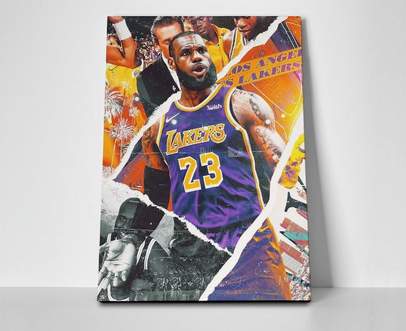 Lebron James Lakers Collage Poster or Wrapped Canvas - Walmart.com
