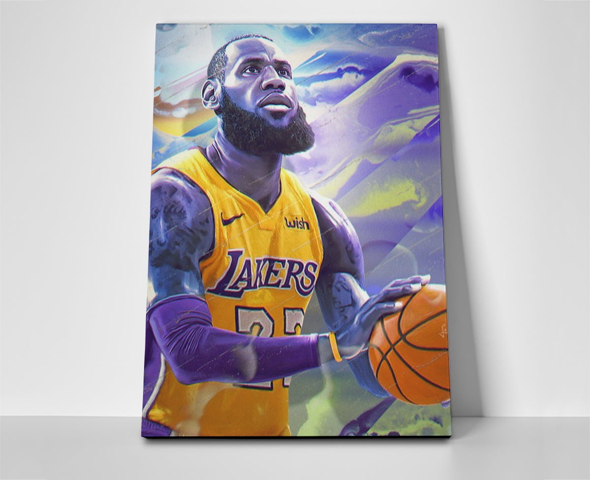 Lebron James Lakers Painting Poster or Wrapped Canvas - Walmart.com