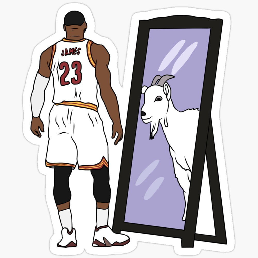 Lebron James Mirror Goat (Cleveland) Sticker Phone Decal Water Bottle ...