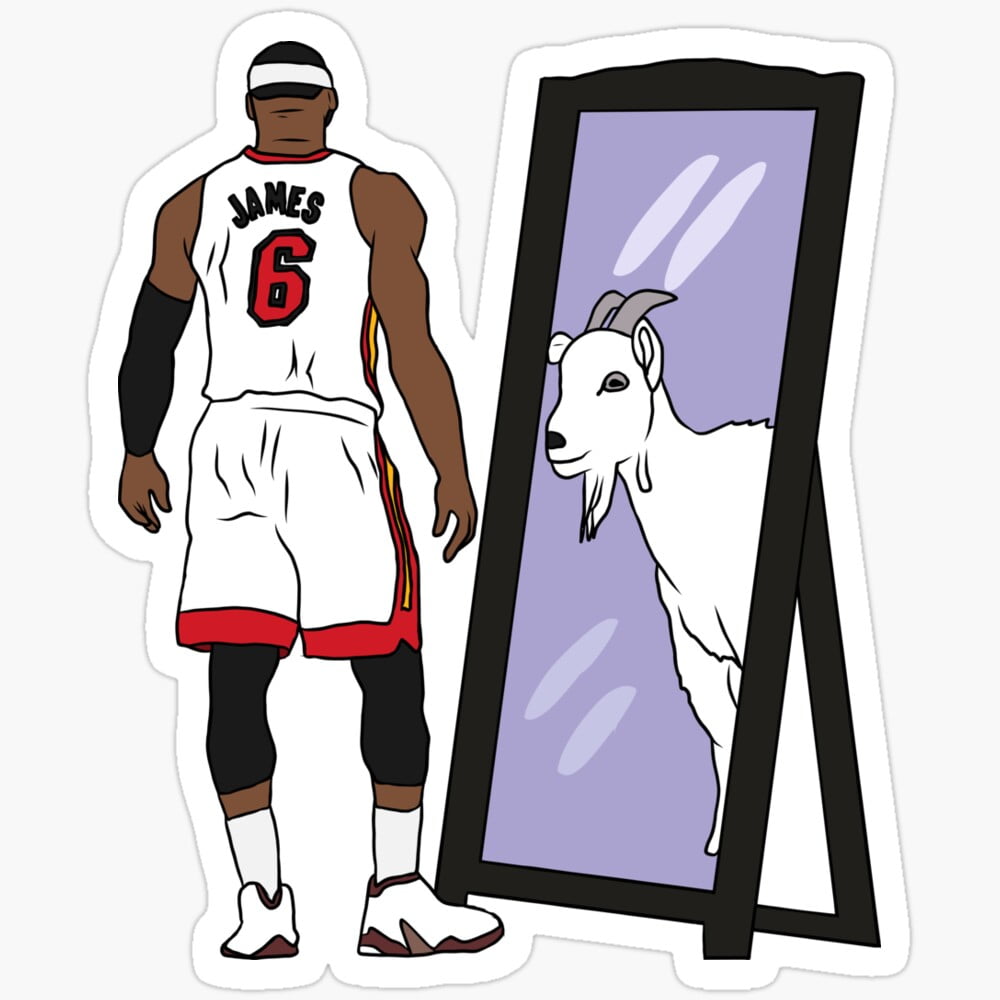 Lebron James Mirror Goat (Miami) Sticker Phone Decal Water Bottle ...