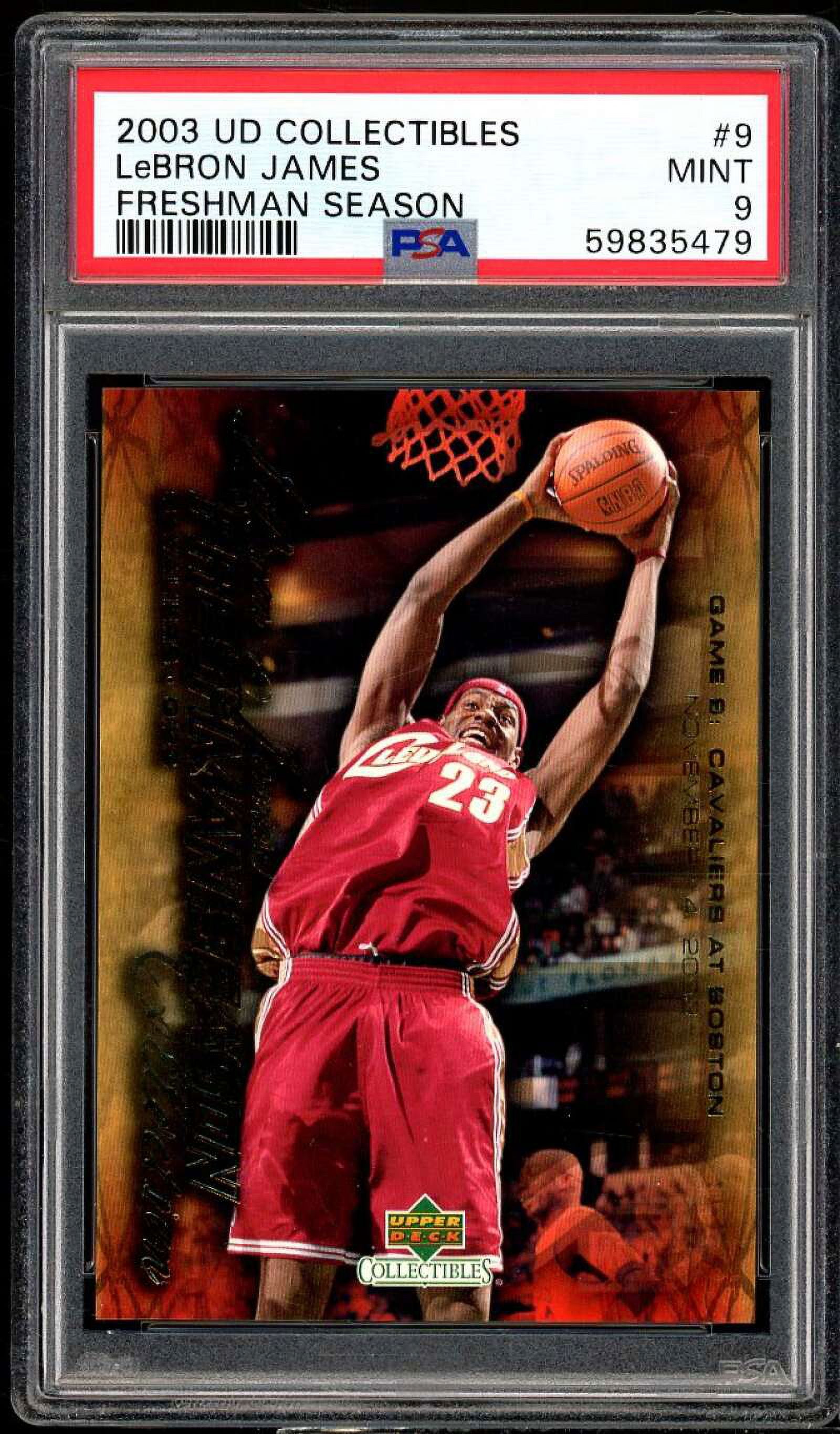 Lebron James Rookie Card 2003 UD Collectibles Freshman Season #9 PSA 9 ...
