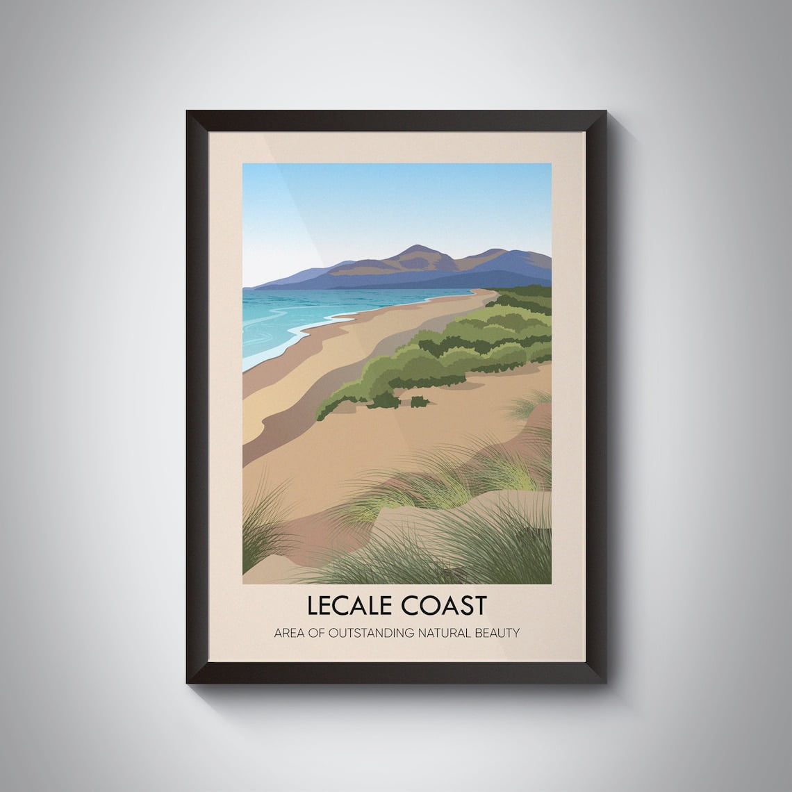 Lecale Coast Aonb Travel Poster, Northern Ireland, Lecale Peninsula ...