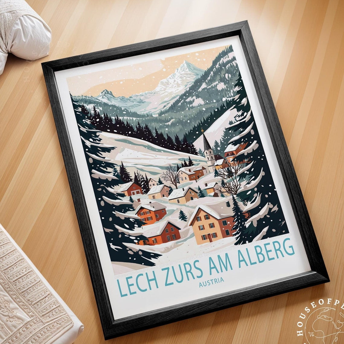 Lech Zurs Am Alberg Ski Resort Poster, Austria Skiing Wall Art, Lech Zurs Am Alberg Ski Print ...